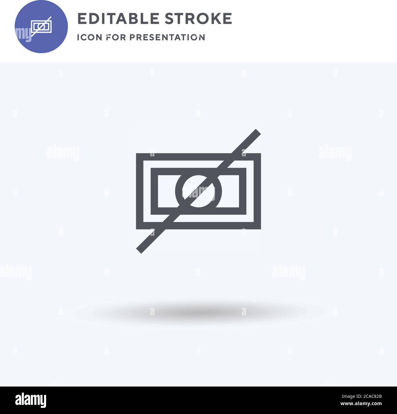 No icon vector, filled flat sign, solid pictogram isolated on white ...