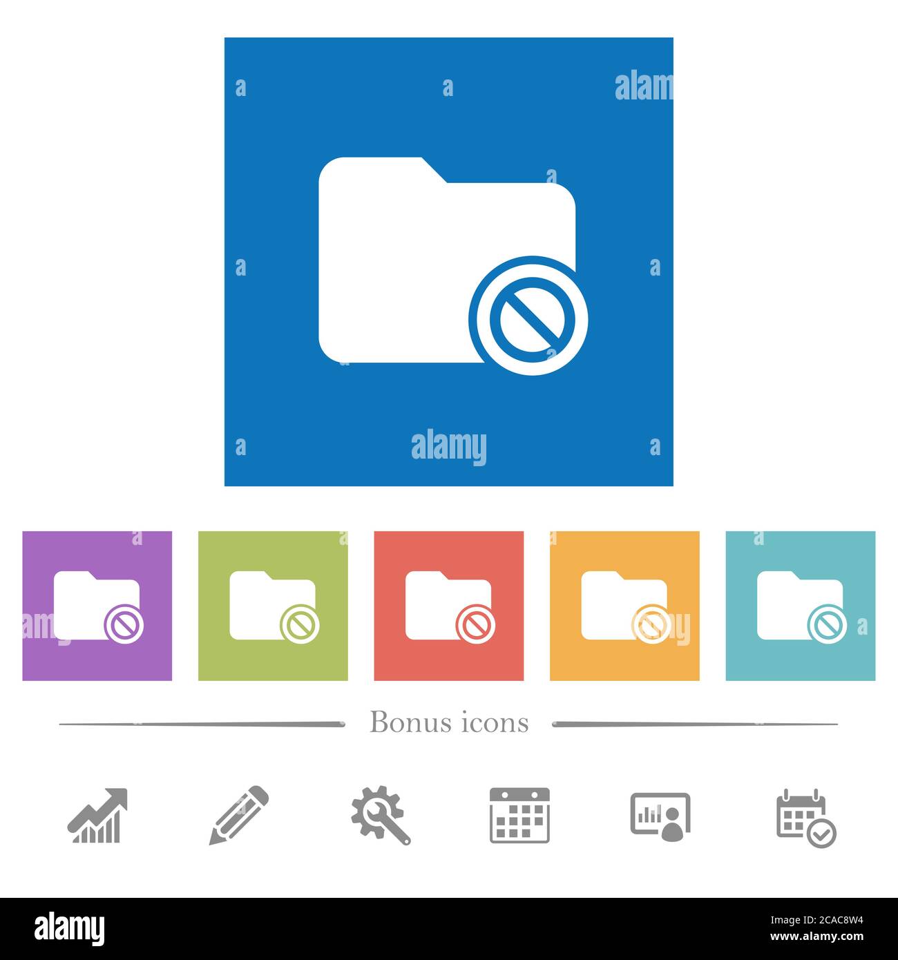 Disabled directory flat white icons in square backgrounds. 6 bonus ...
