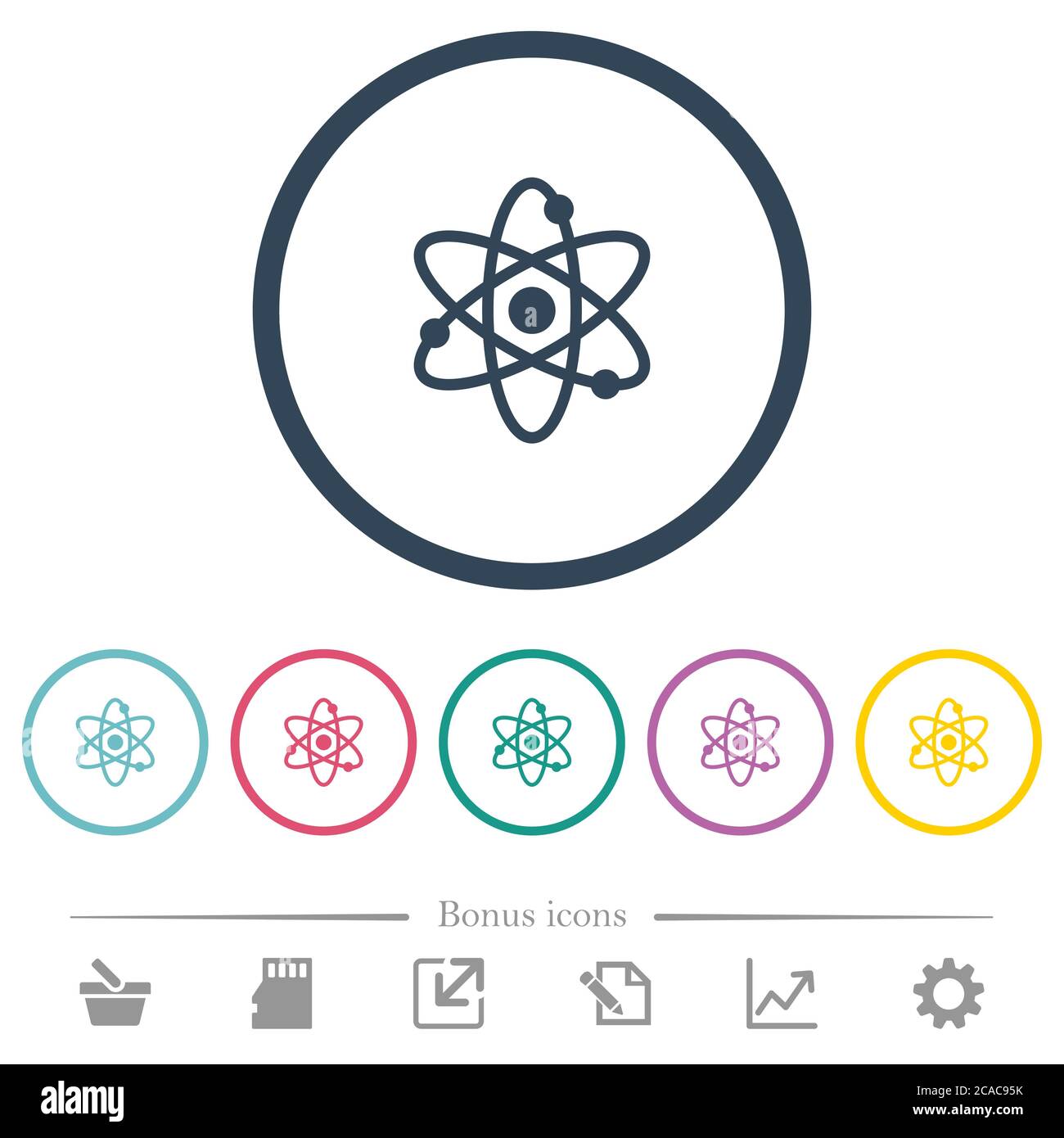 Atom symbol flat color icons in round outlines. 6 bonus icons included Stock Vector Image & Art ...