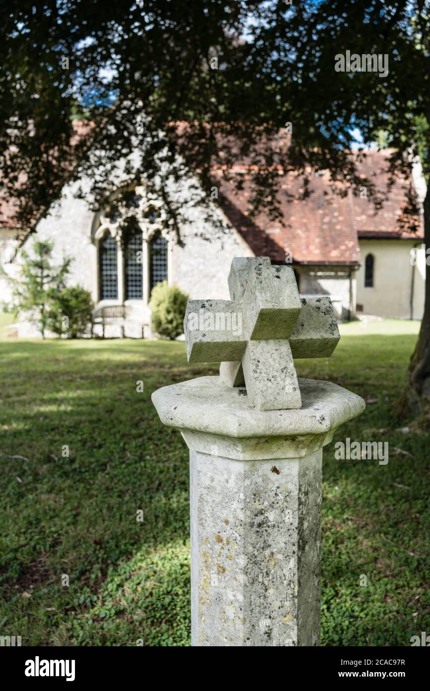 The churchyard and graveyard of St Simon and St Jude church in Bramdean ...