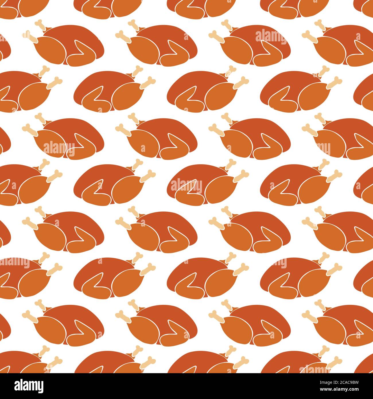 Roast turkey seamless vector pattern. Thanksgiving Christmas ...
