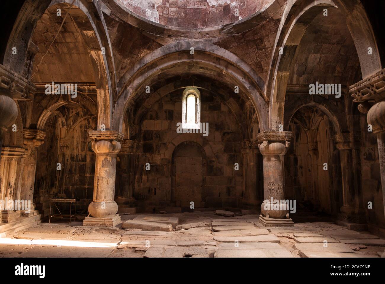 Alaverdi / Armenia - July 20, 2019: Interior of old Sanahin Armenian ...