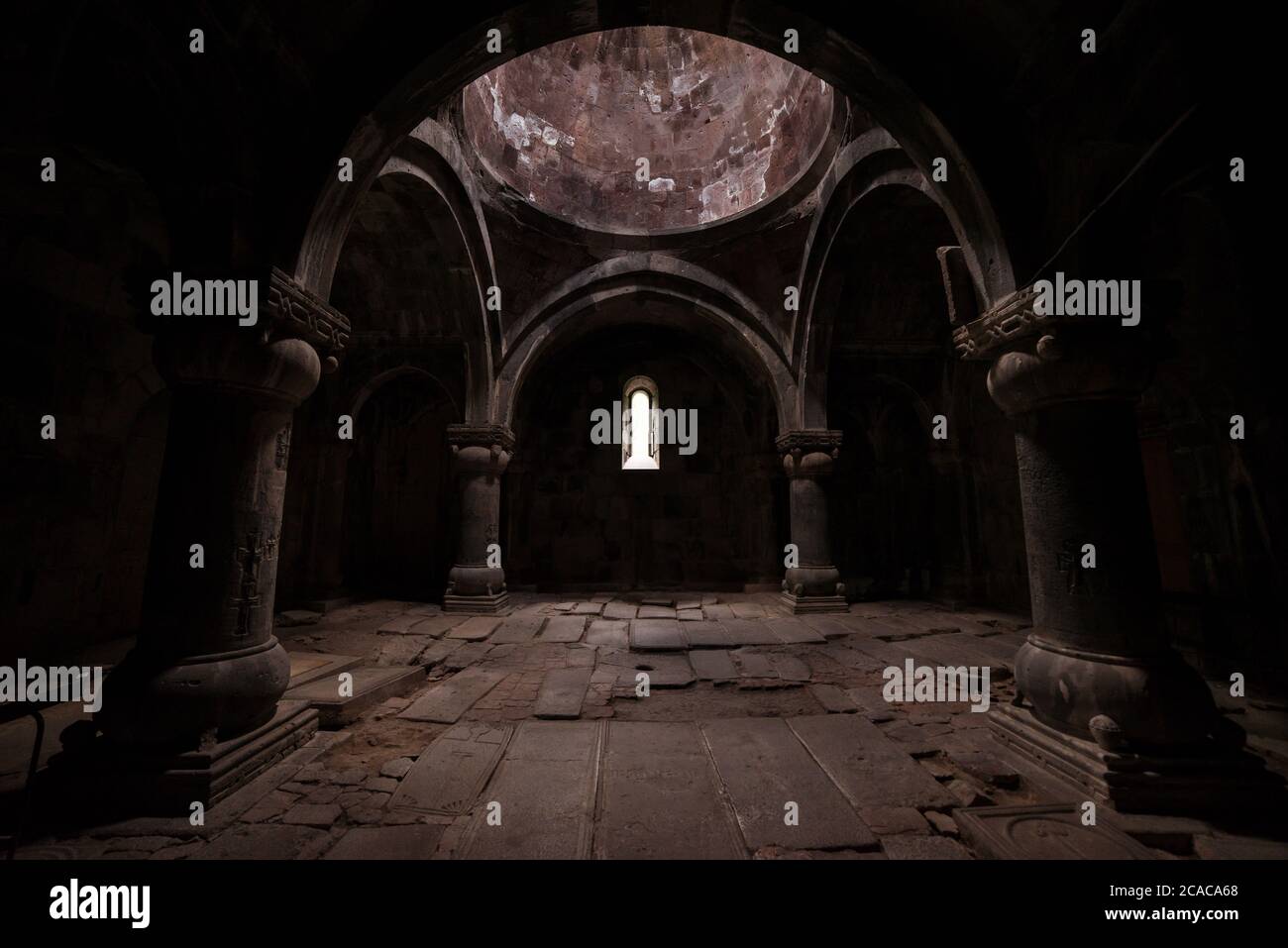 Alaverdi / Armenia - July 20, 2019: Interior of old Sanahin Armenian ...