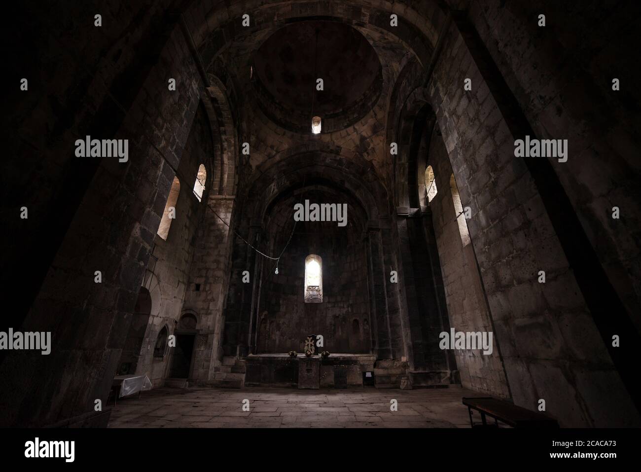 Alaverdi / Armenia - July 20, 2019: Interior of Sanahin Monastery with ...