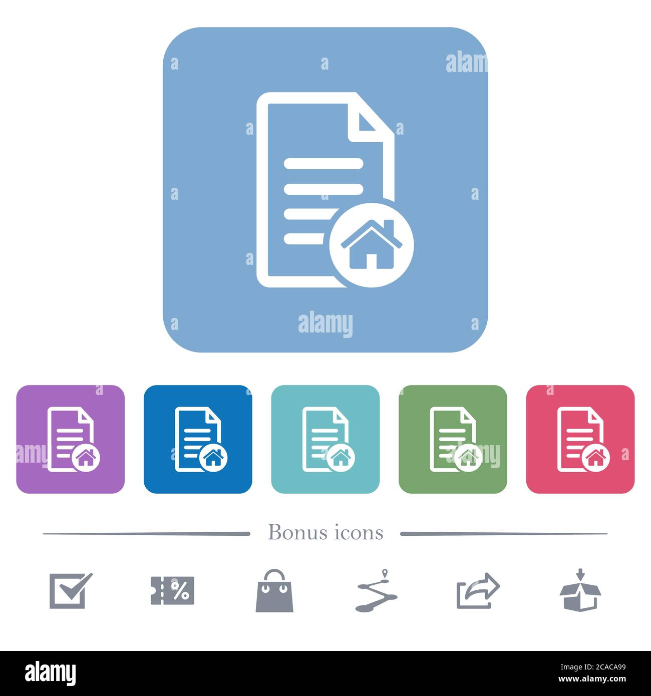 Default document white flat icons on color rounded square backgrounds ...