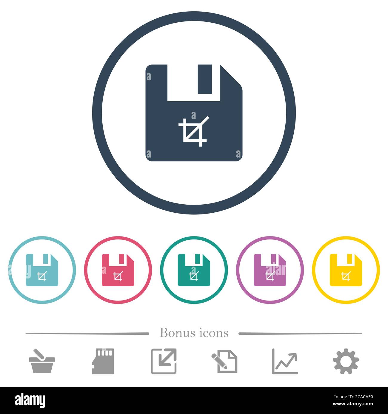 Truncate file flat color icons in round outlines. 6 bonus icons ...
