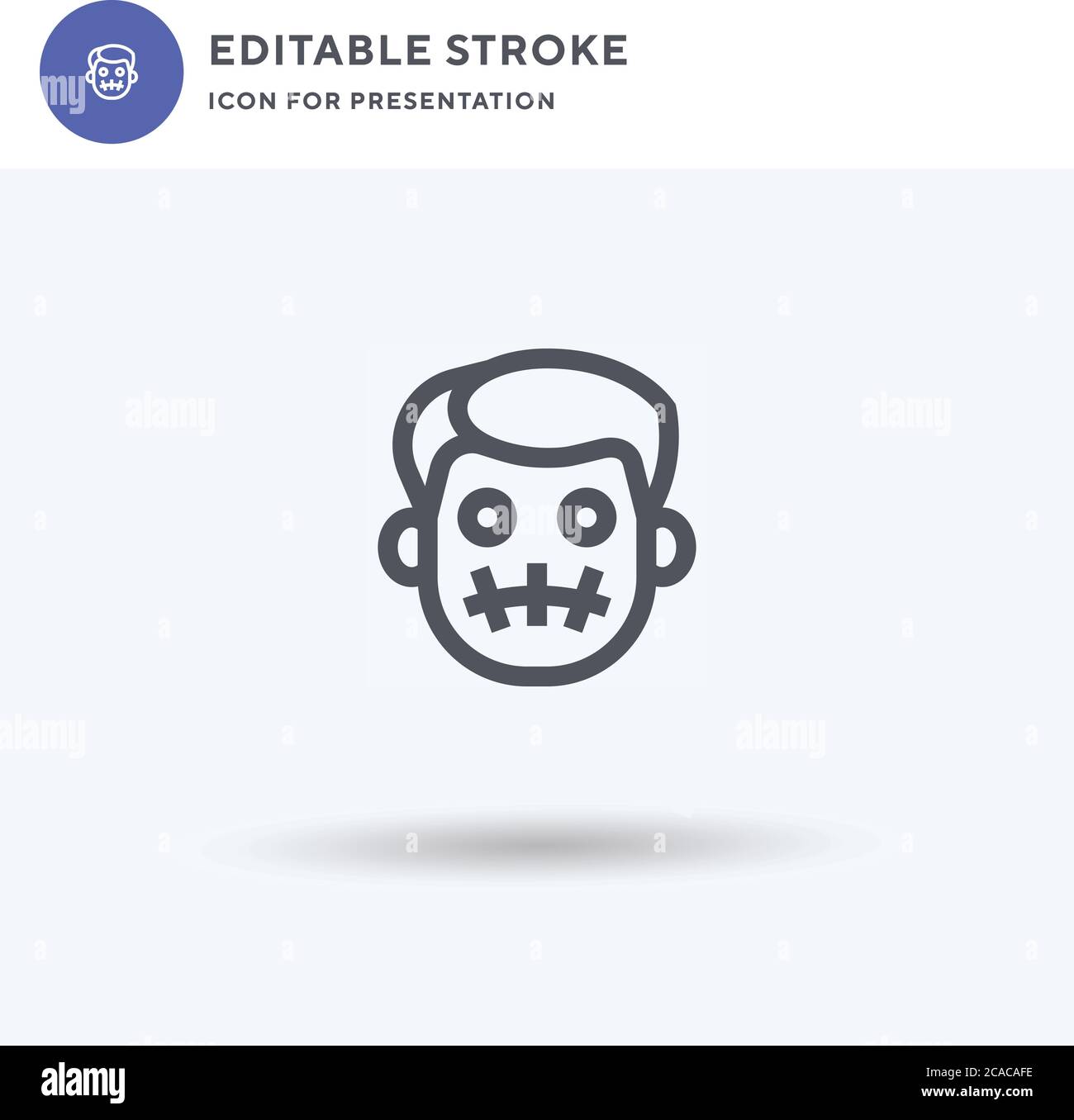 Zombie icon vector, filled flat sign, solid pictogram isolated on white ...