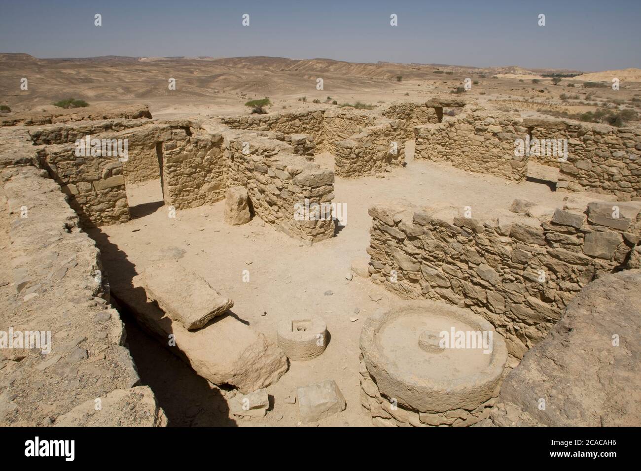 The ruins of the Moa fortress or stronghold In the Arava, Israel. Moa ...