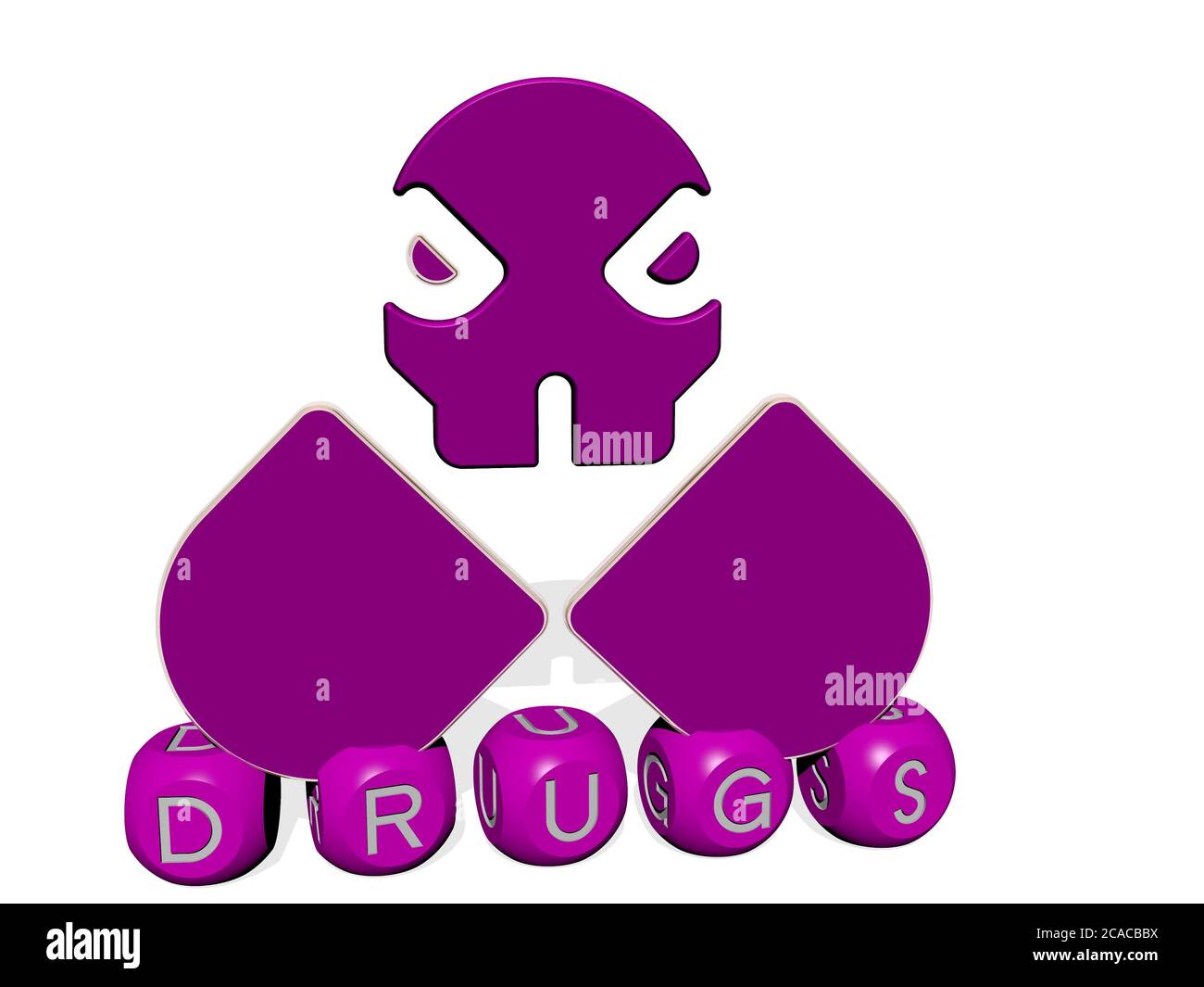 3D representation of drugs with icon on the wall and text arranged by ...