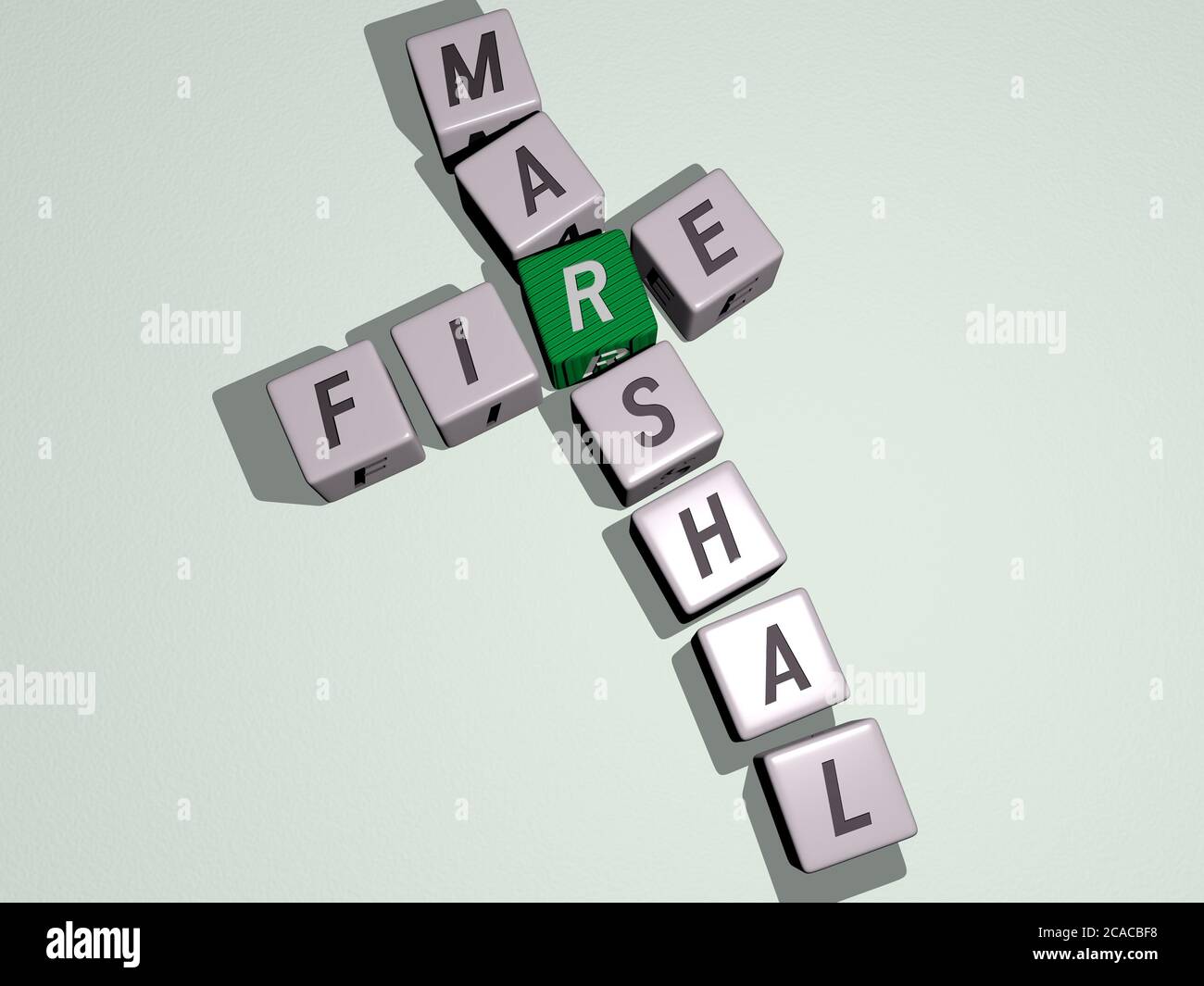 FIRE MARSHAL combined by dice letters and color crossing for the ...