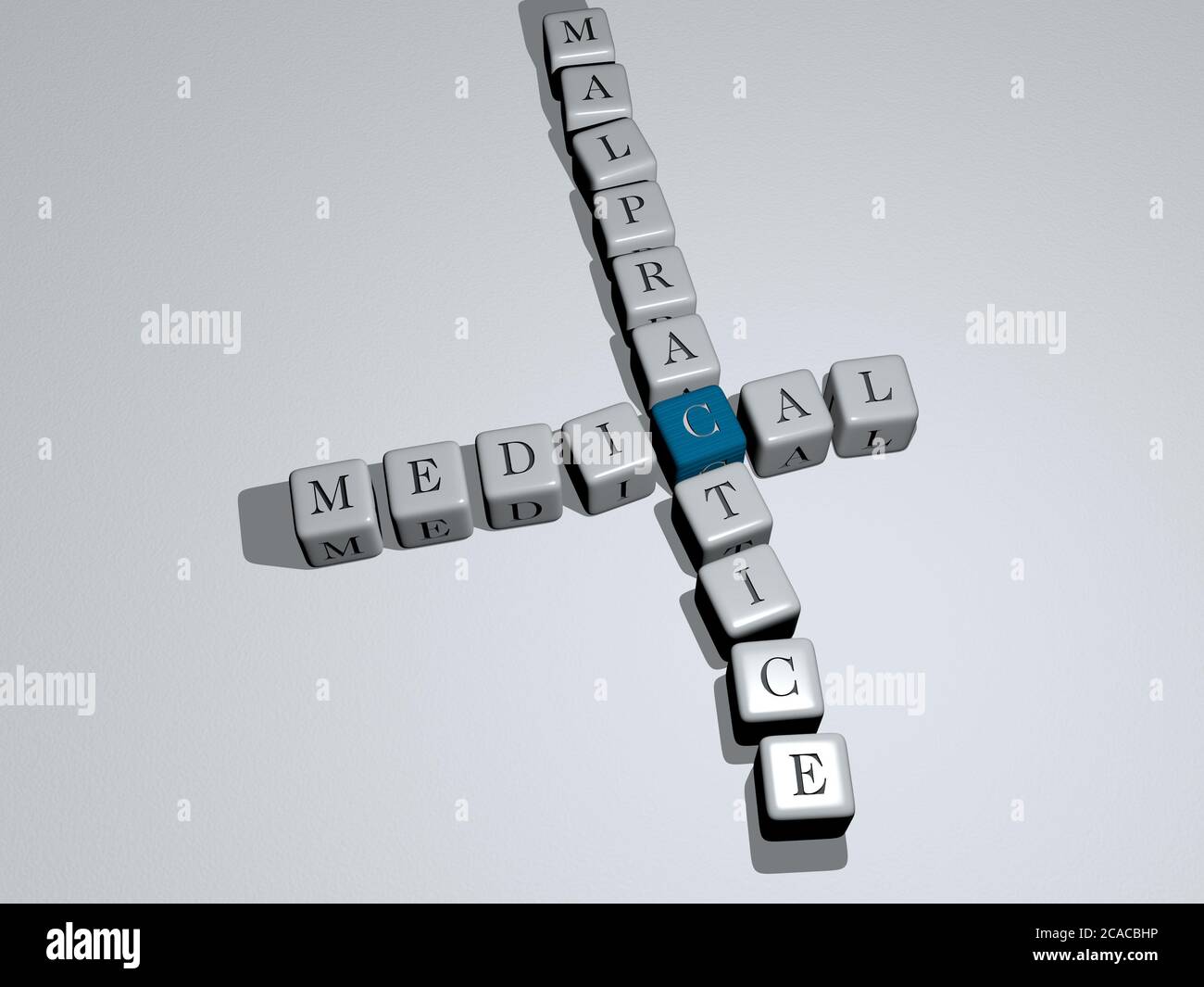 medical malpractice combined by dice letters and color crossing for the ...