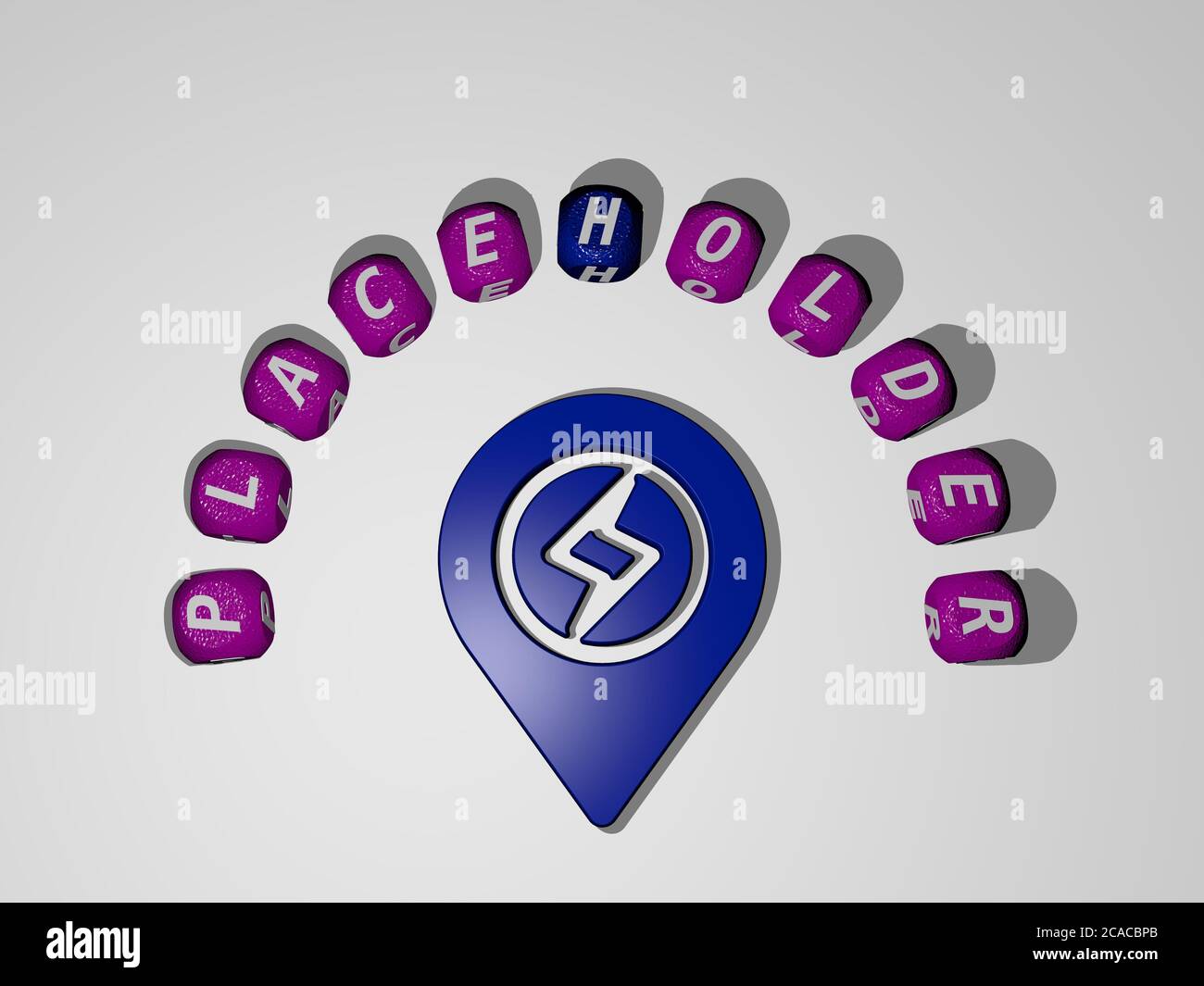 3D graphical image of PLACEHOLDER vertically along with text built ...