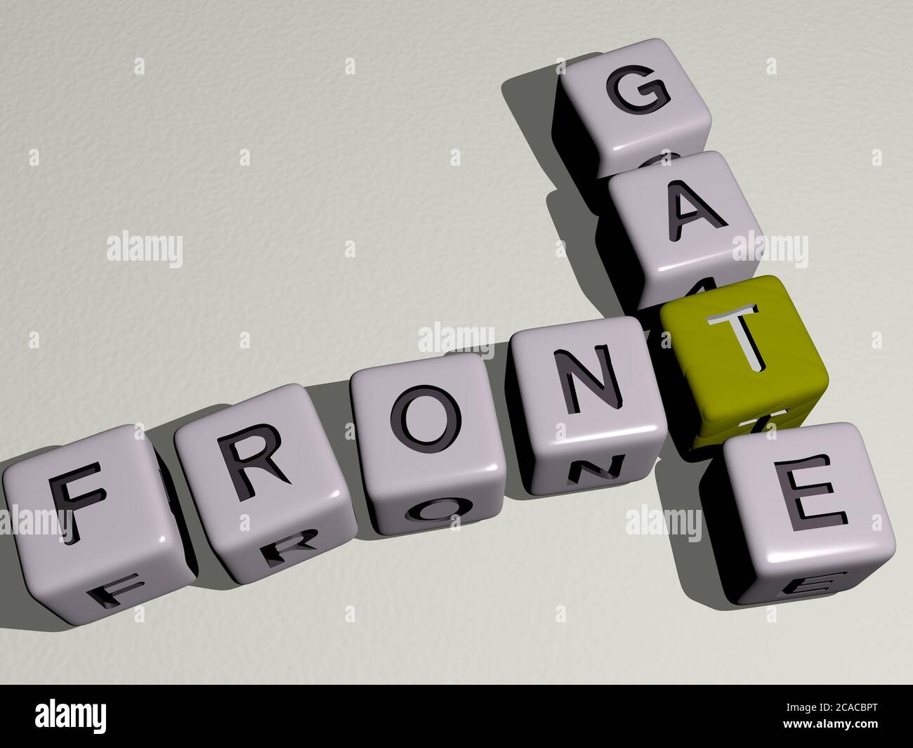 FRONT GATE combined by dice letters and color crossing for the related ...