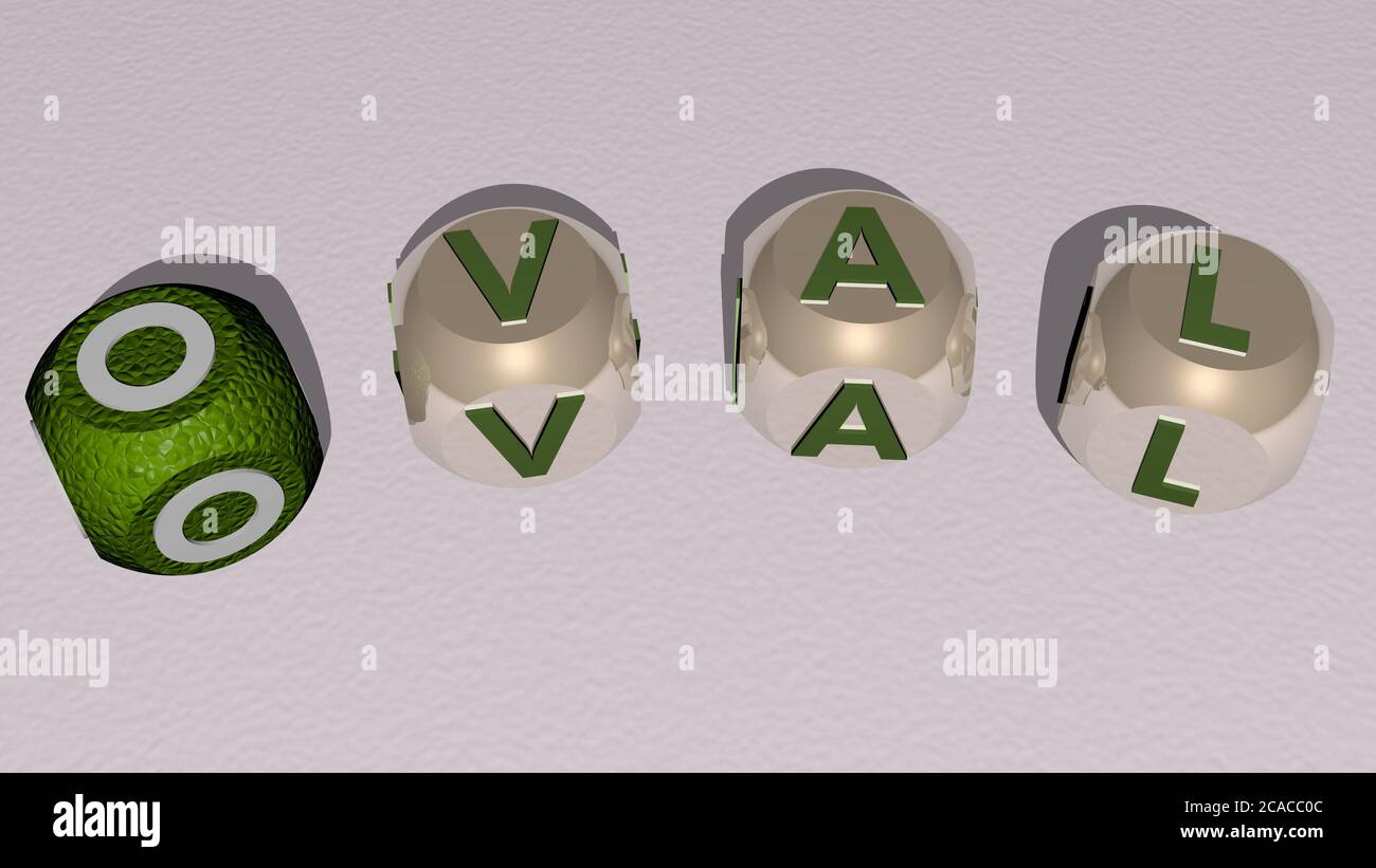 oval combined by dice letters and color crossing for the related ...