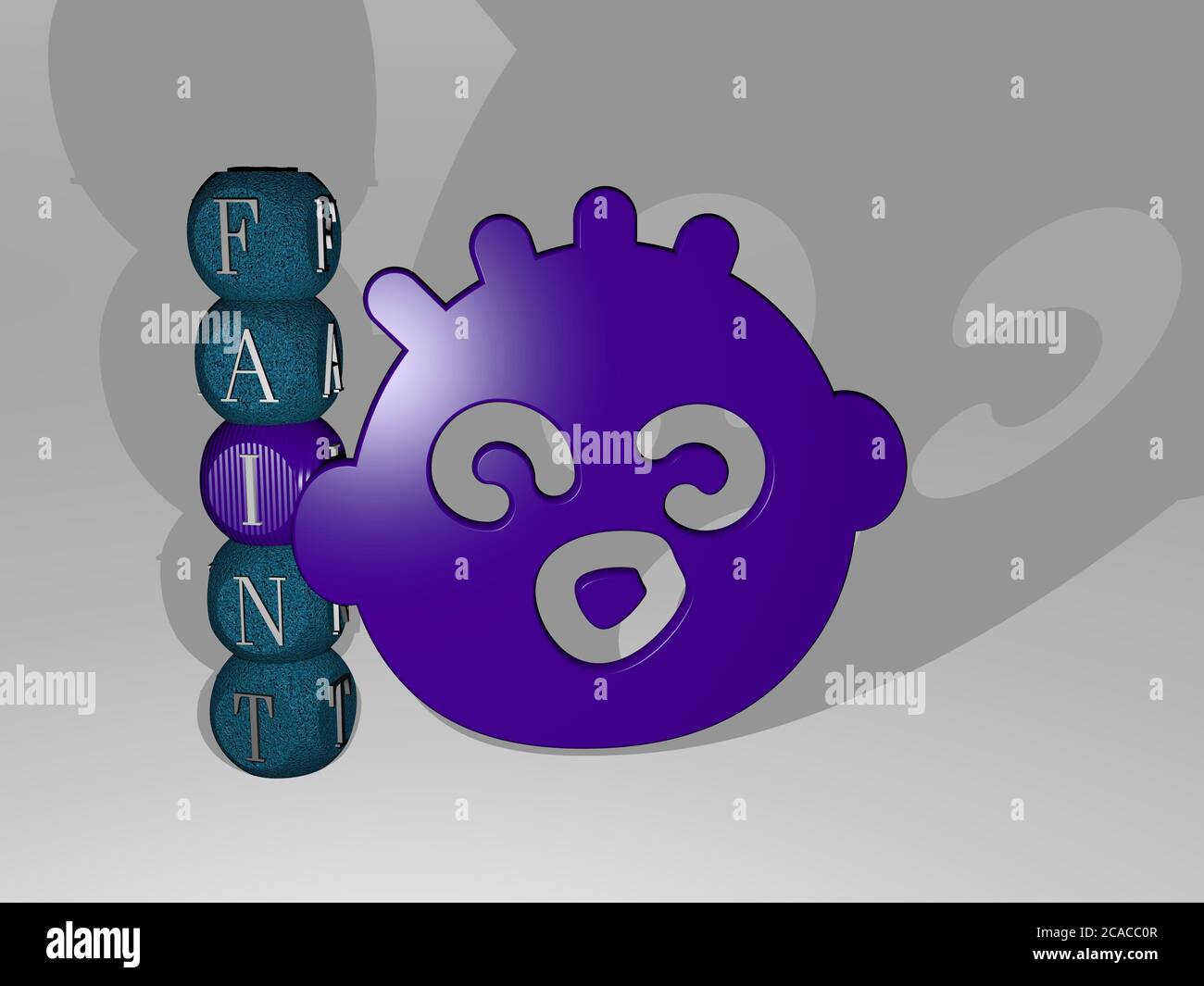 3D graphical image of FAINT vertically along with text built around the ...