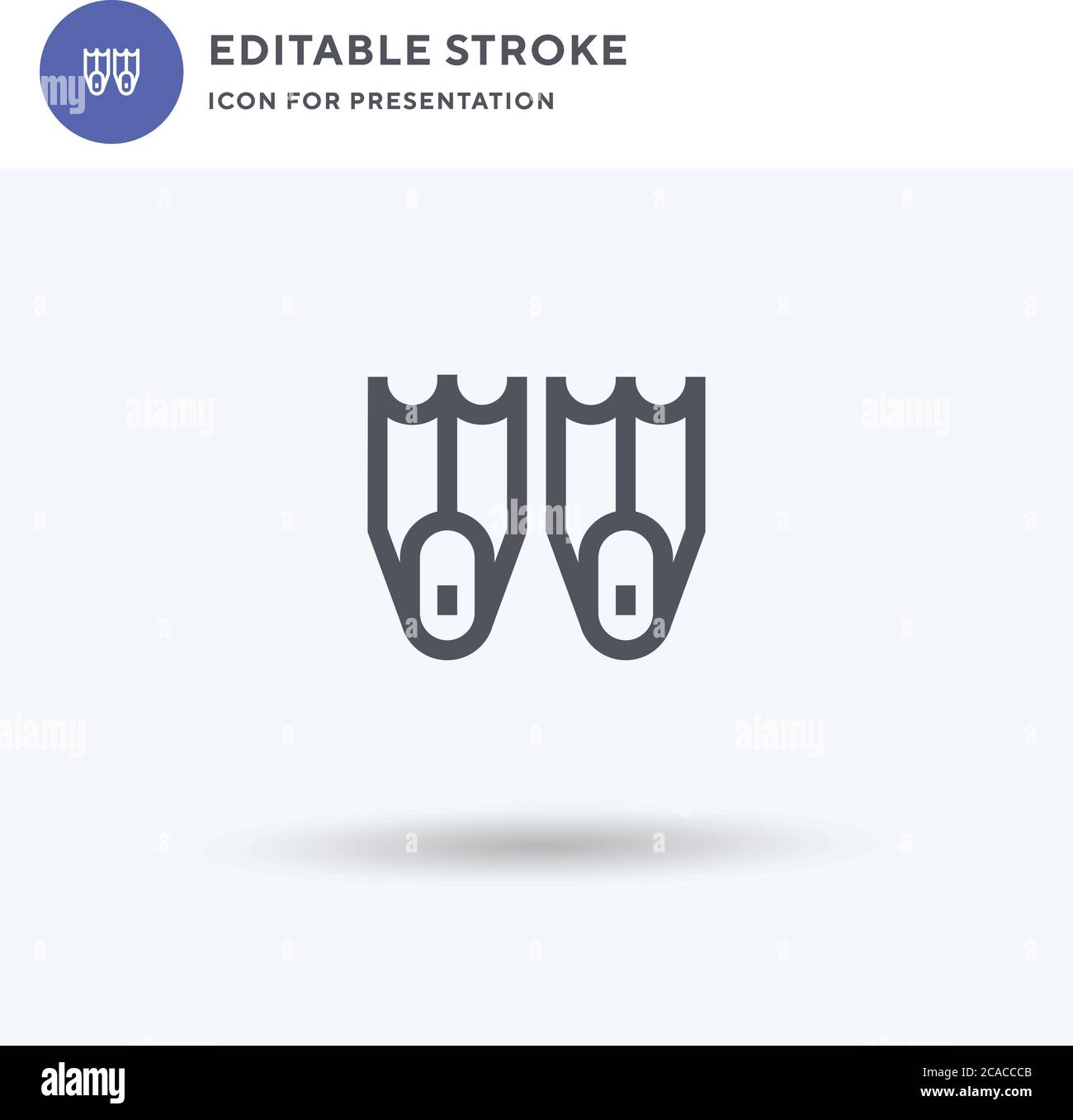 Fins icon vector, filled flat sign, solid pictogram isolated on white ...