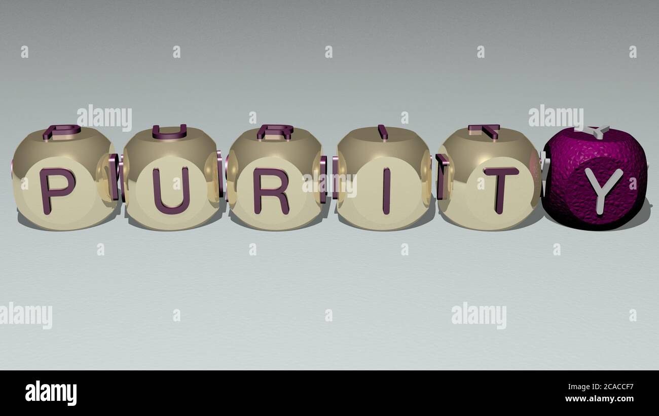 crosswords of purity arranged by cubic letters on a mirror floor ...