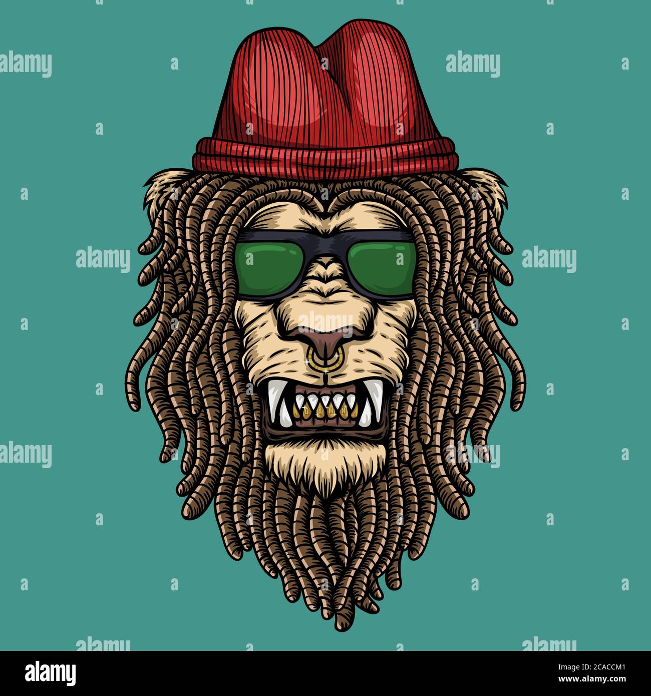 lion dreadlocks head vector illustration for your company or brand ...