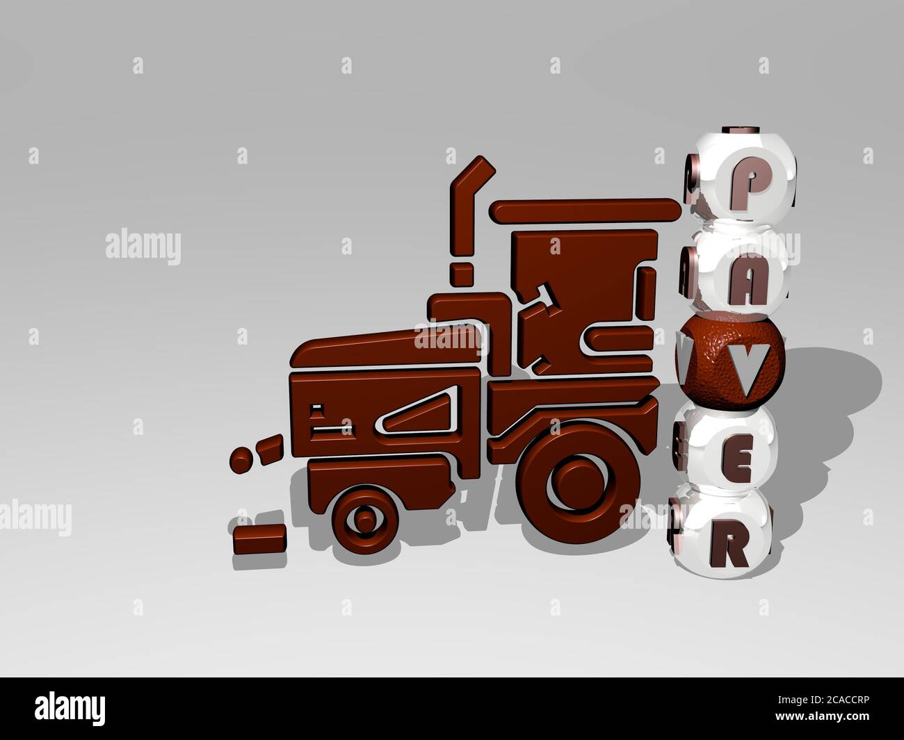 3D graphical image of PAVER vertically along with text built around the ...