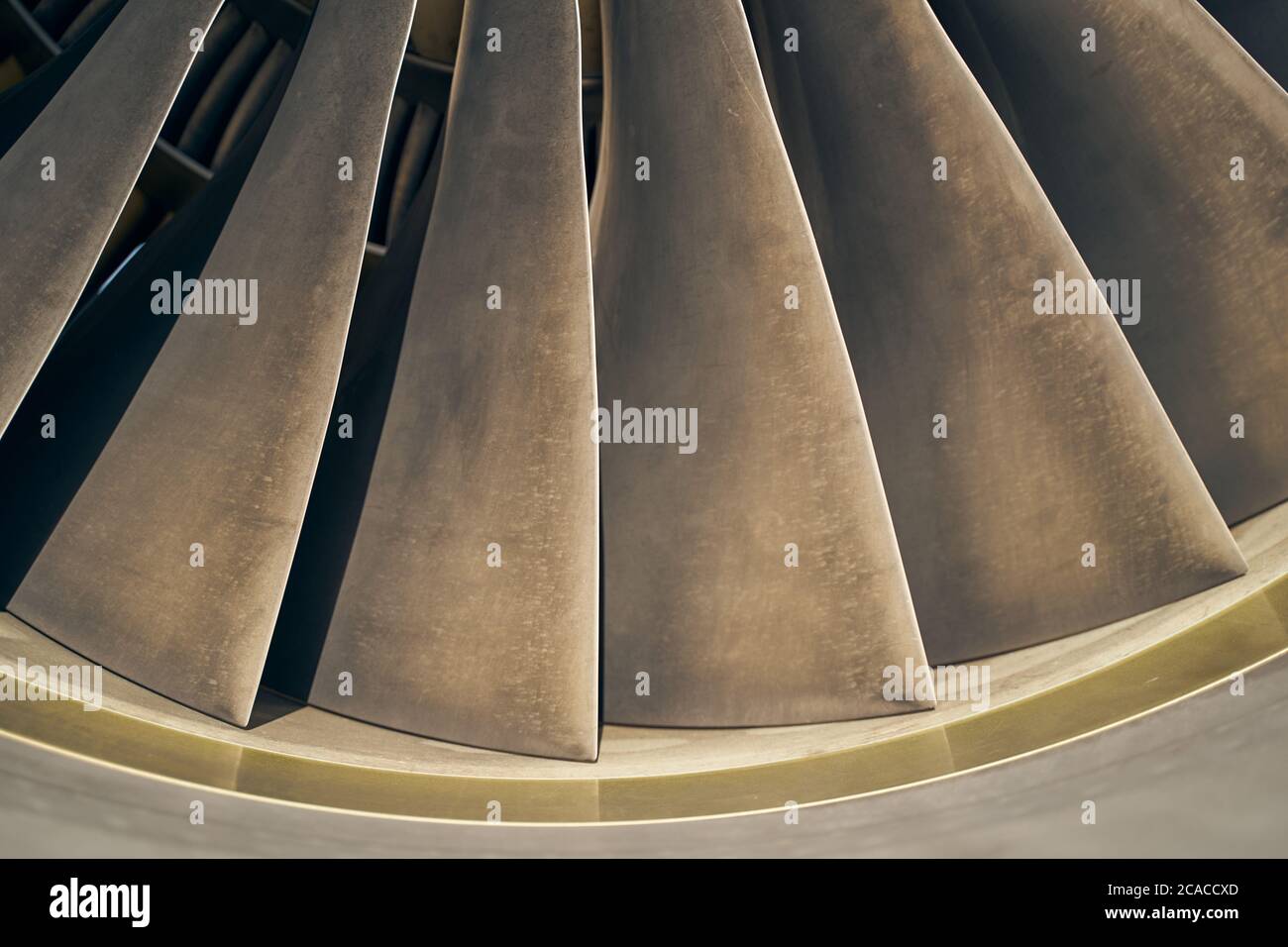 Powerful modern aeroengine with a low-pressure compressor Stock Photo ...