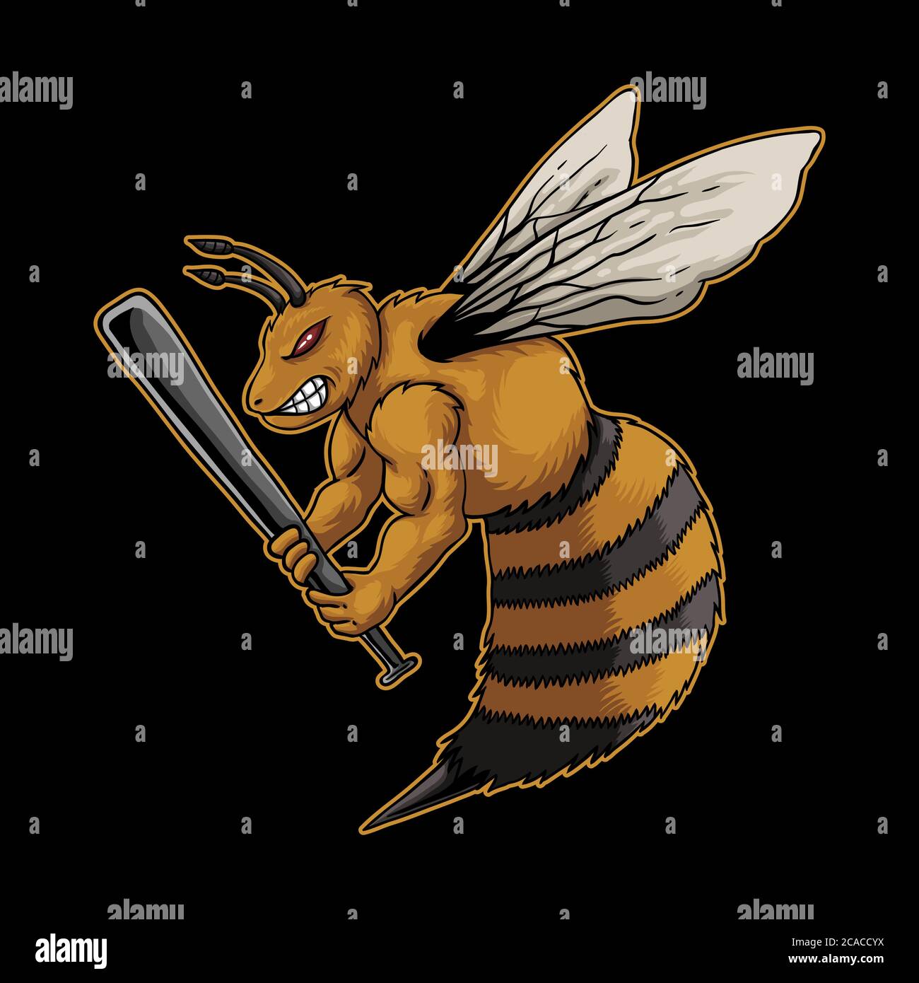 Bumblebee fighting wasp Stock Vector Images - Alamy