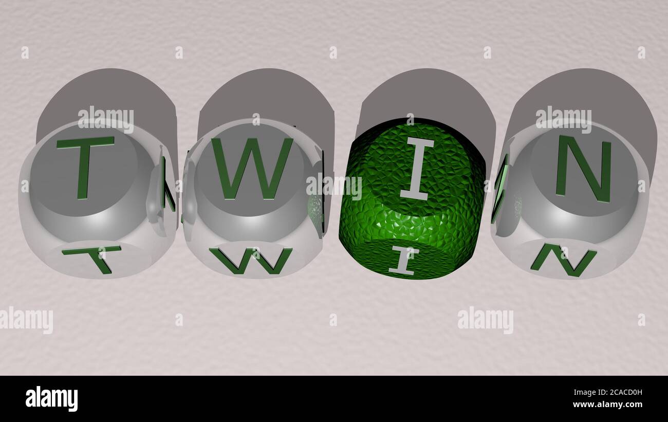 TWIN combined by dice letters and color crossing for the related ...