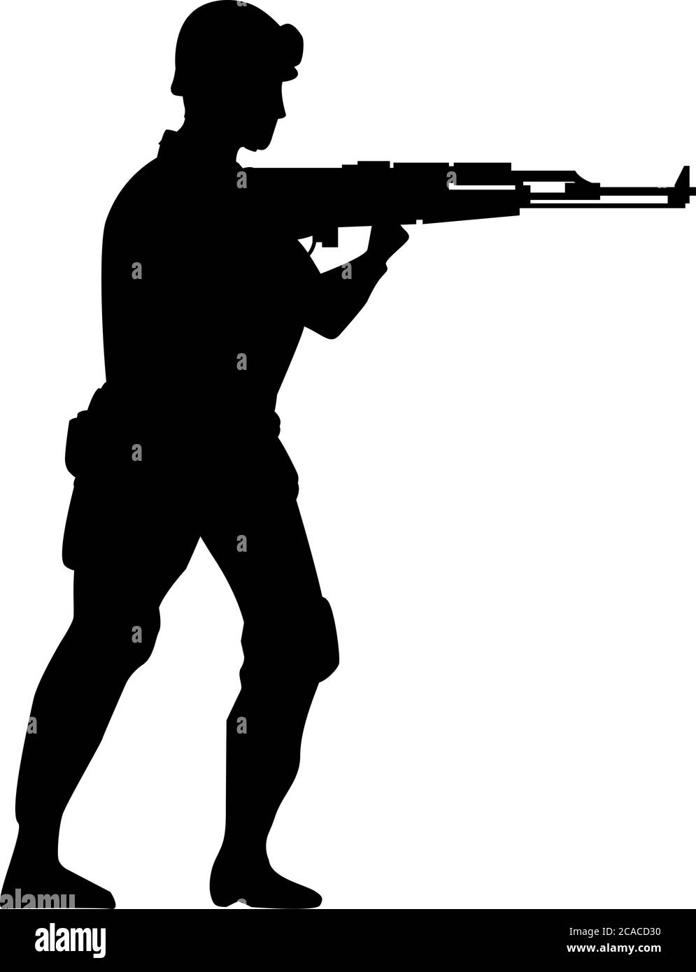 soldier military with rifle silhouette figure vector illustration ...