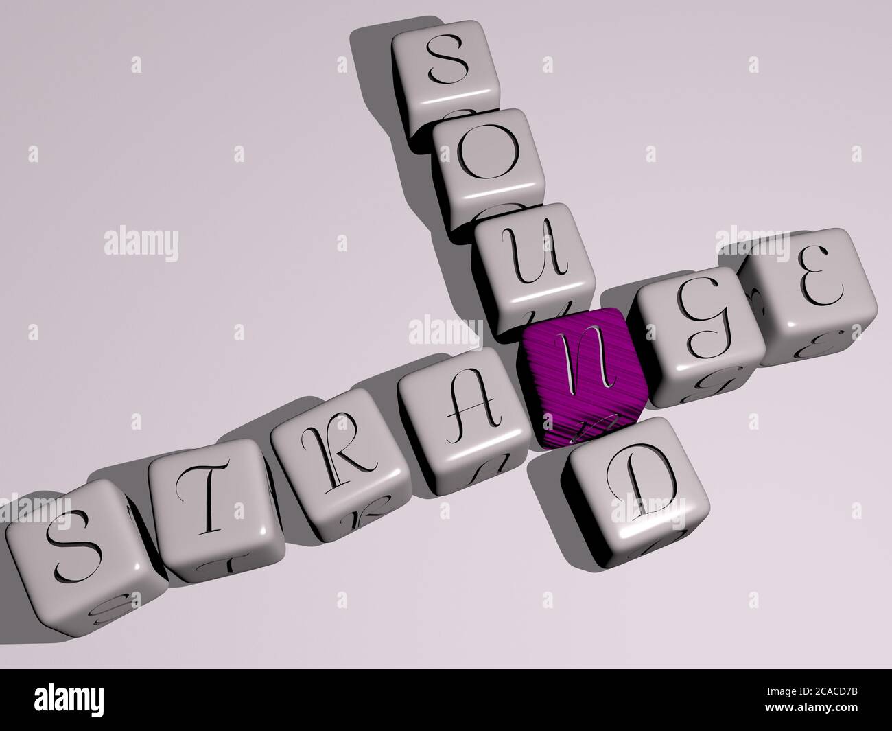 strange sound combined by dice letters and color crossing for the ...