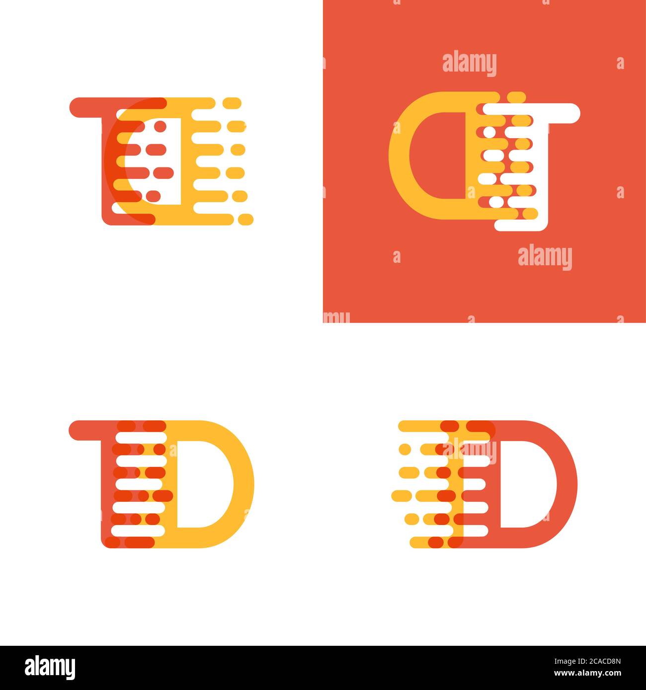 TD letters logo with accent speed soft orange and yellow Stock Vector ...