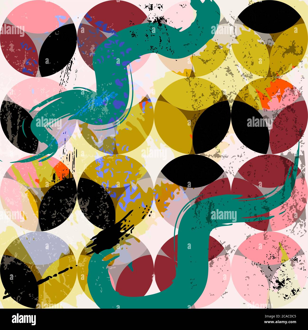 abstract pattern background, retro/vintage style, with circles/oval ...