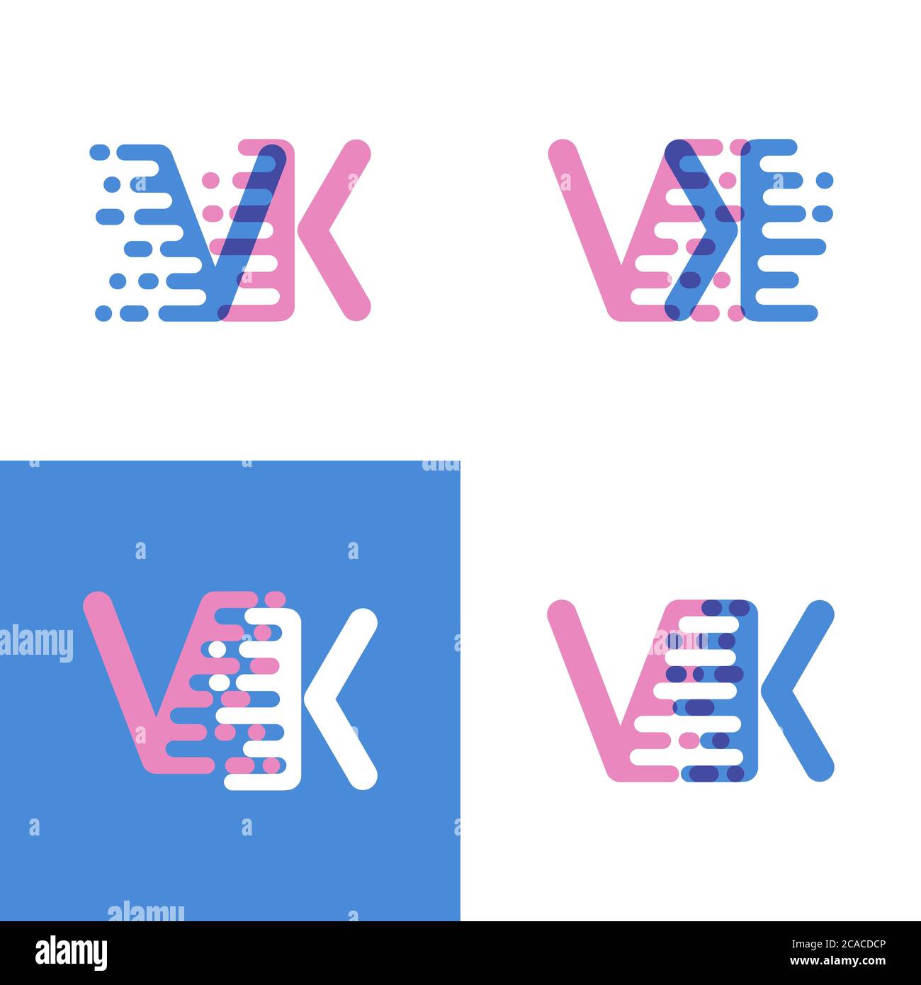 VK letters logo with accent speed soft pink and soft blue Stock Vector ...