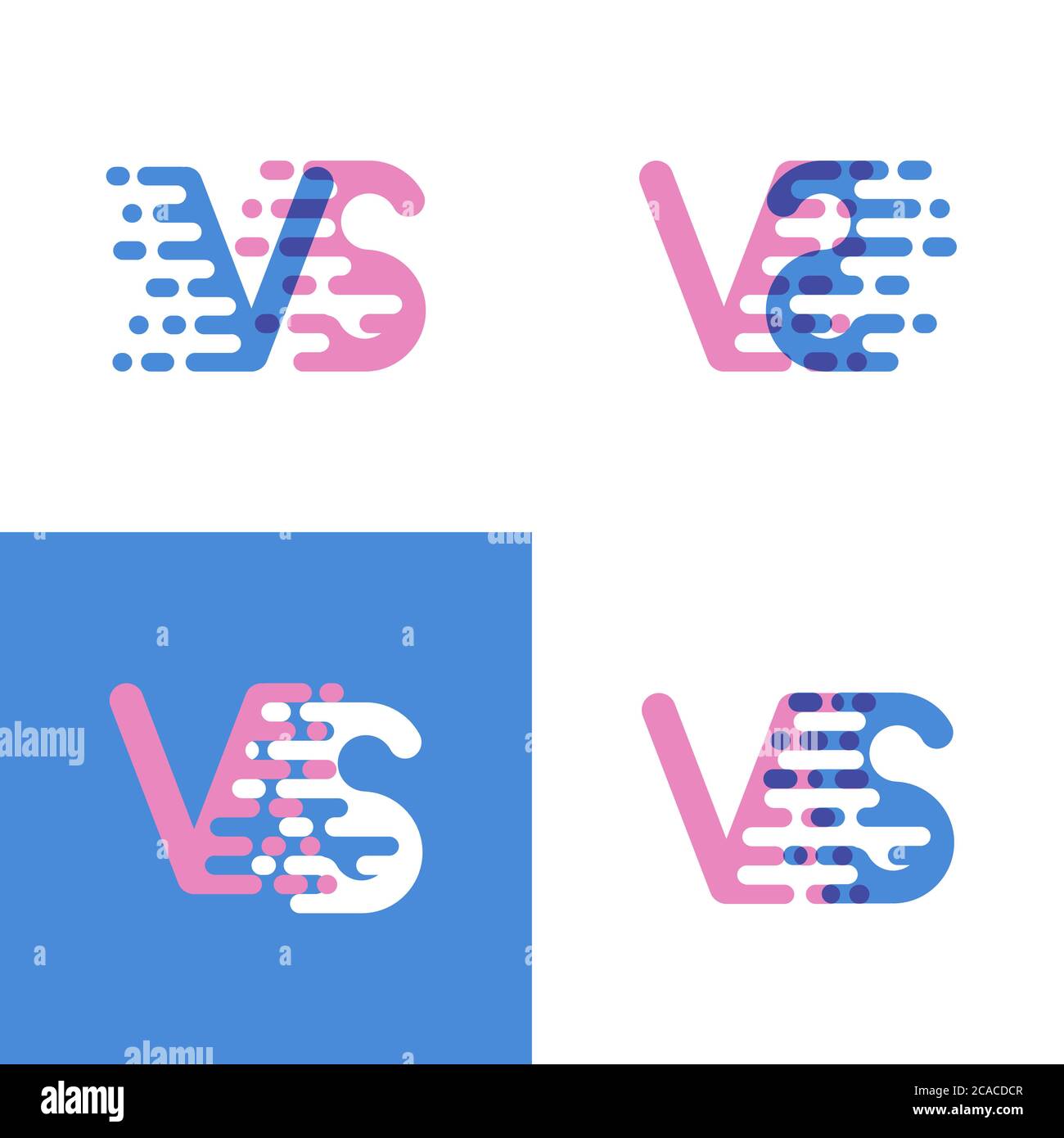 VS letters logo with accent speed soft pink and soft blue Stock Vector ...