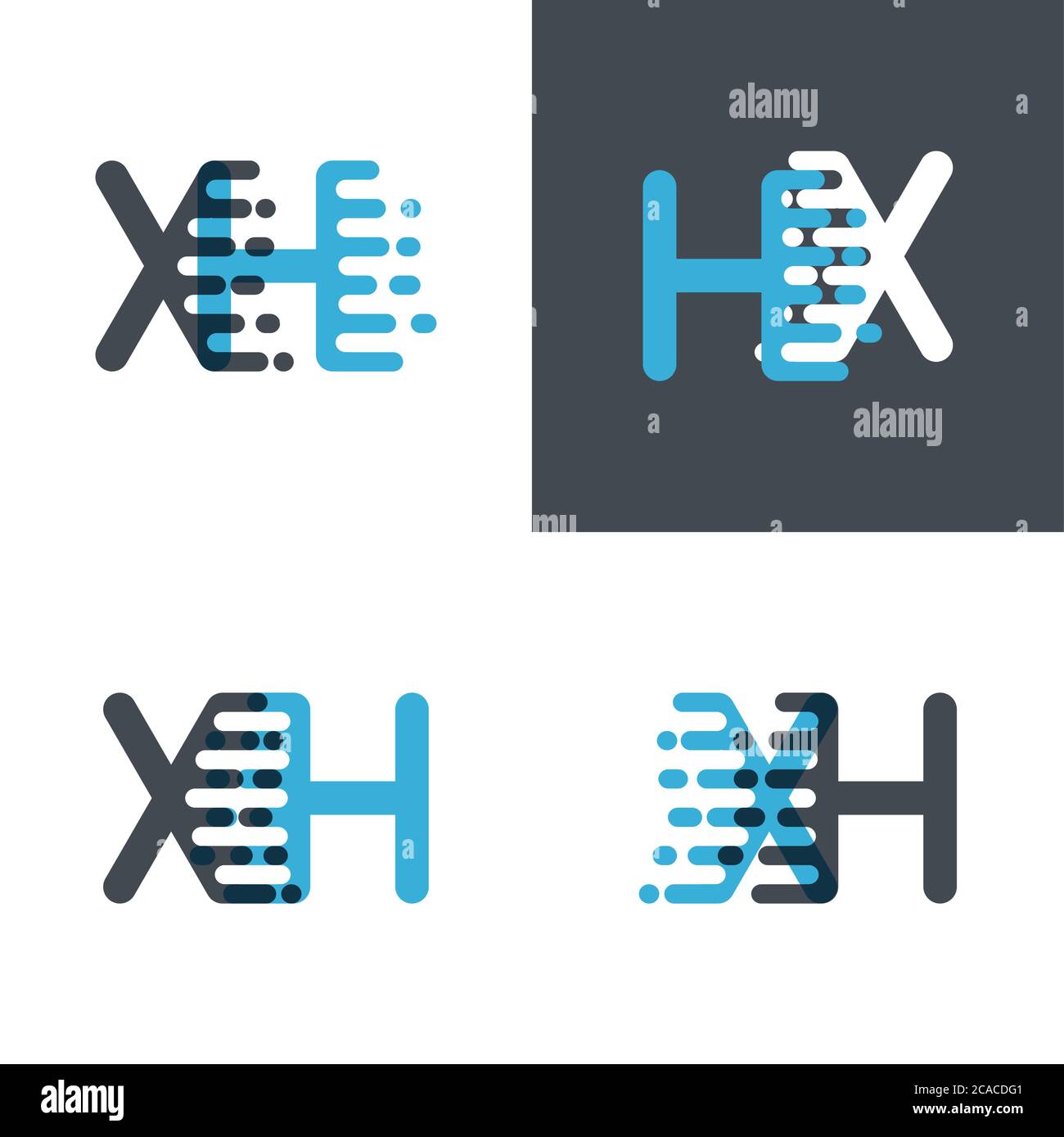 XH letters logo with accent speed soft blue and soft gray Stock Vector ...