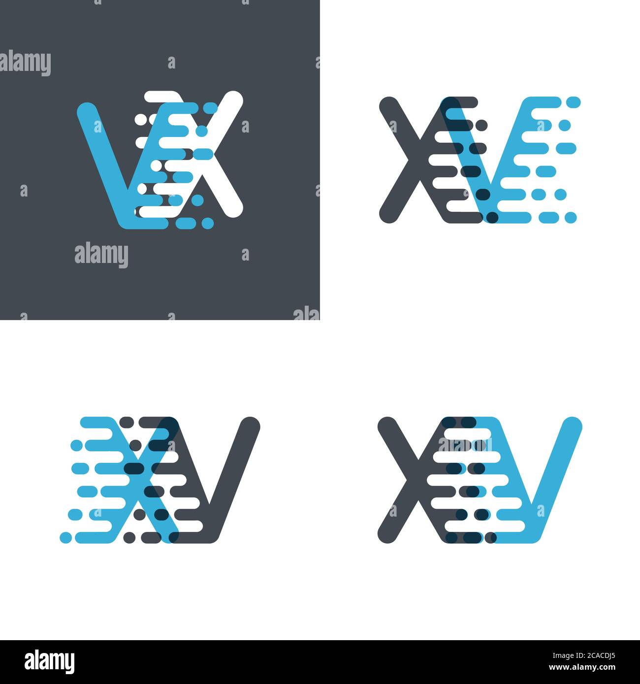 XV letters logo with accent speed soft blue and soft gray Stock Vector ...