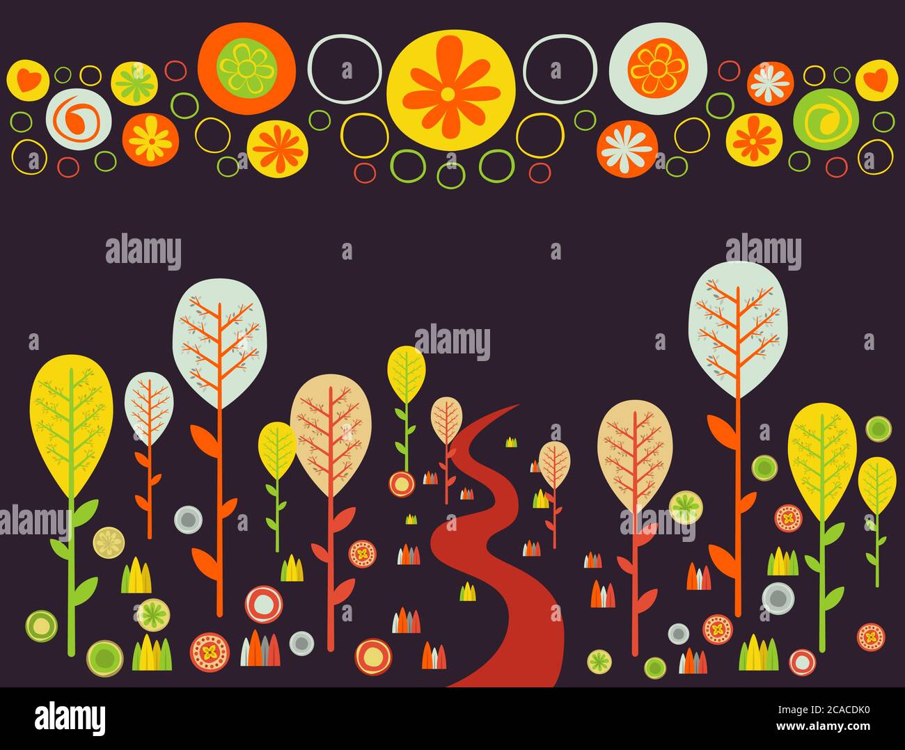 Colorful Forest Cartoon illustration can be used for companies and ...