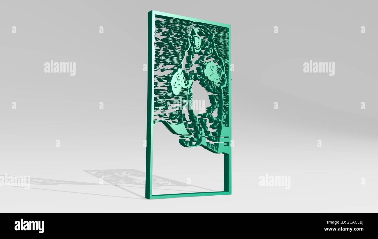 GRIZZLY BEAR from a perspective with the shadow. A thick sculpture made ...