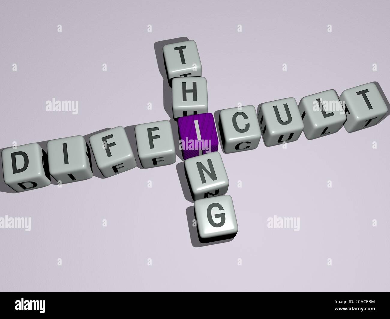 DIFFICULT THING combined by dice letters and color crossing for the ...