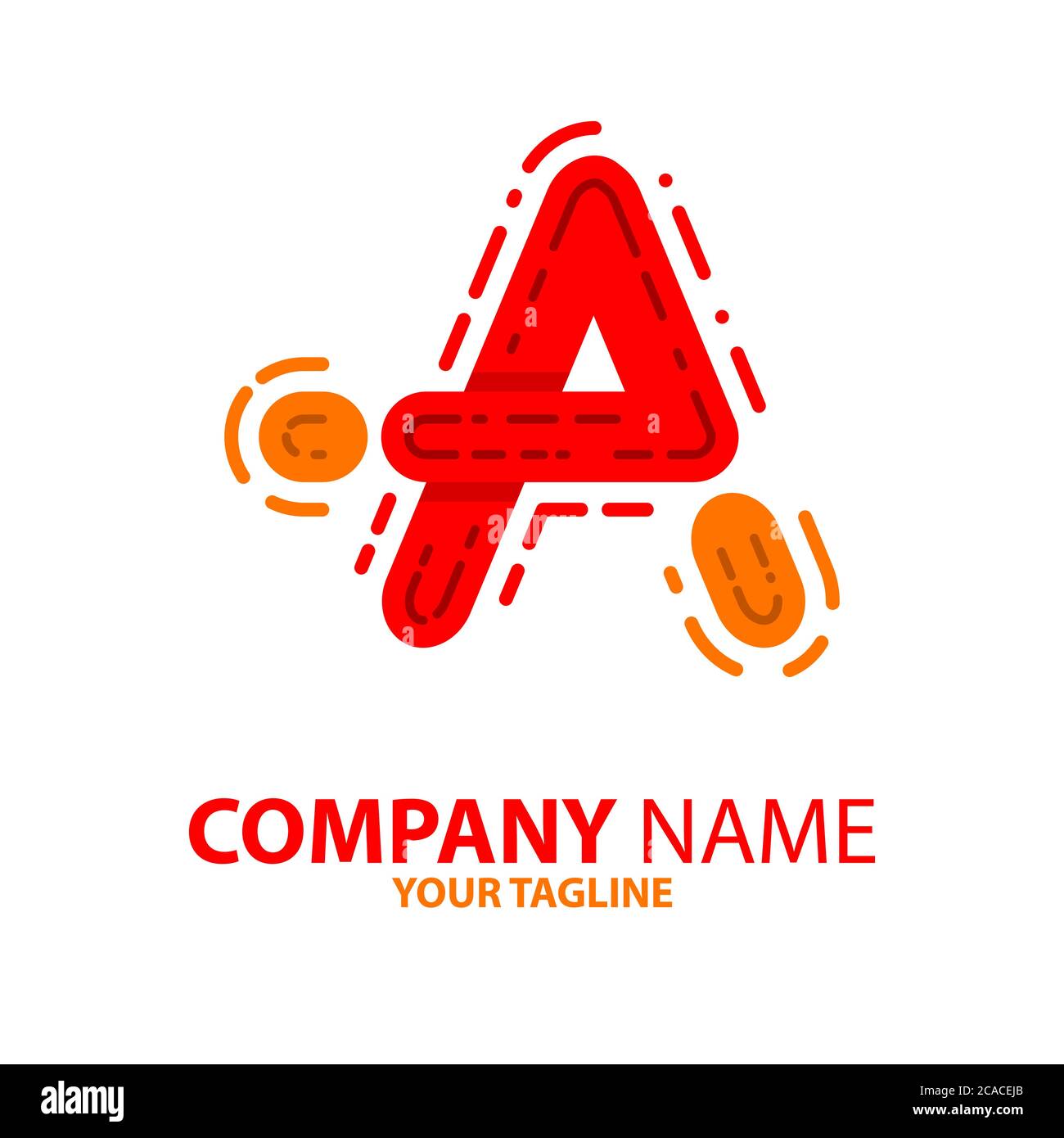 A red Yellow line logo can be used for companies and businesses Stock ...