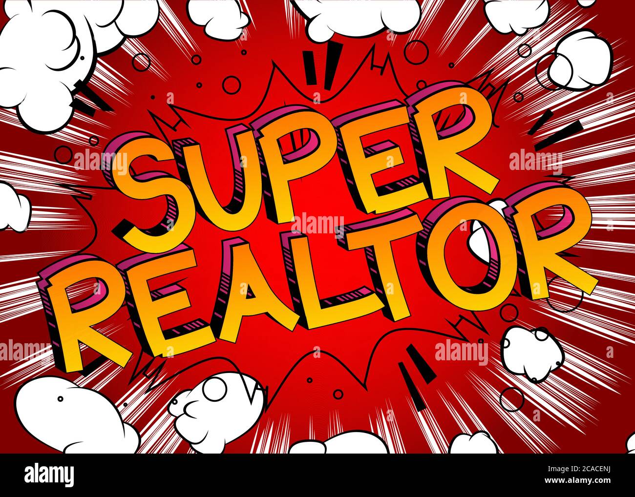 Super Comic book style cartoon words on abstract comics background ...