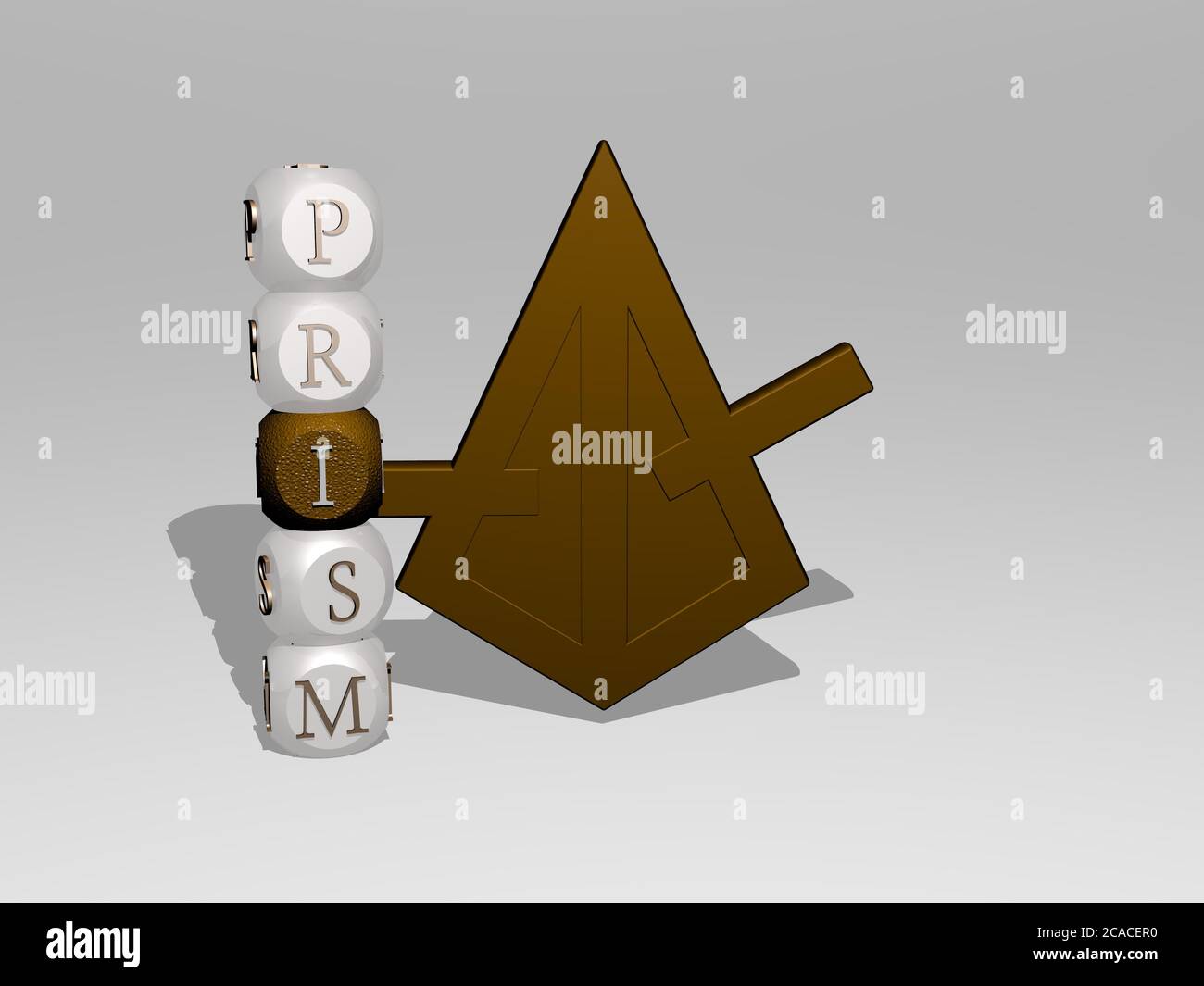 3D graphical image of PRISM vertically along with text built around the ...