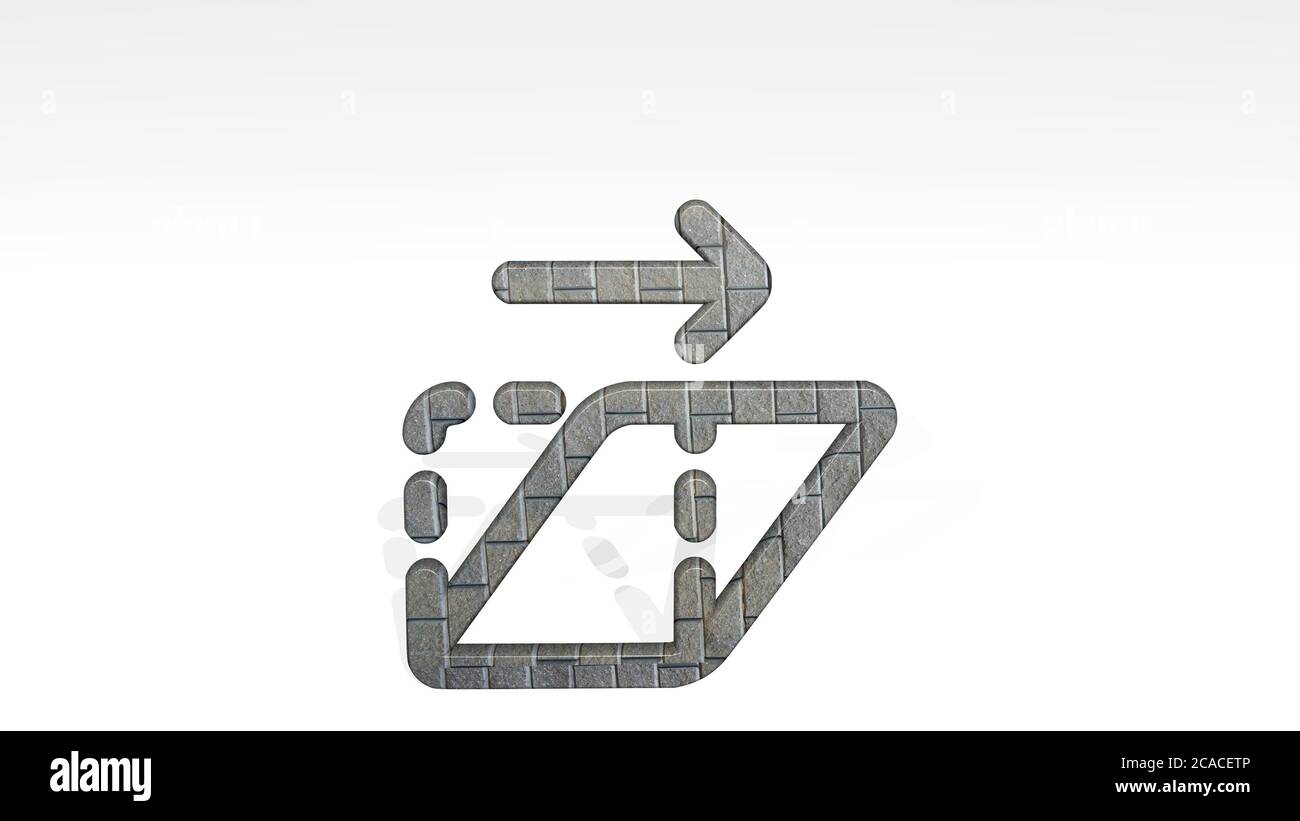 transform right casting shadow with two lights. 3D illustration of ...