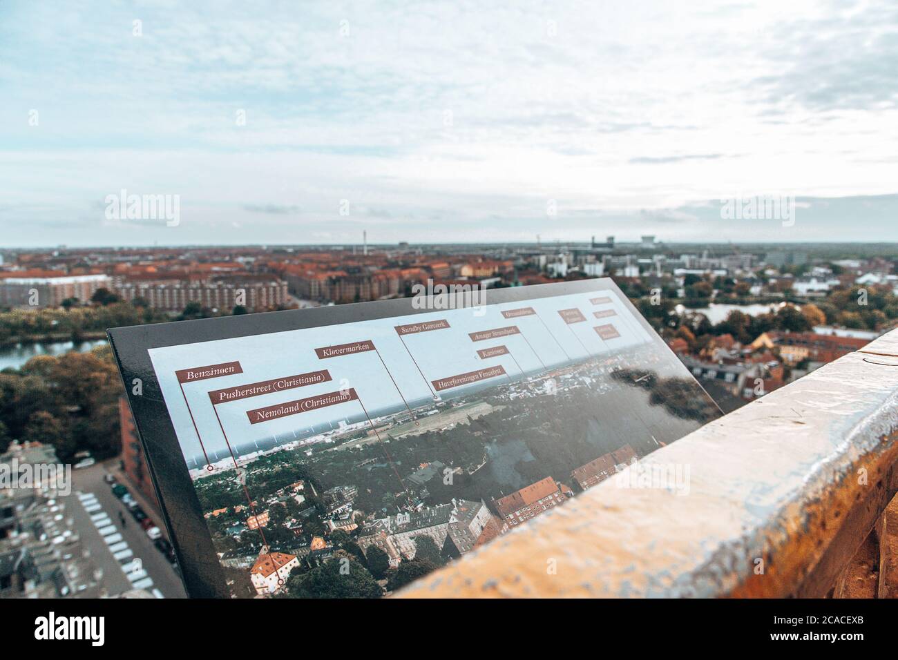 City map with reference points marked on it on background of Copenhagen ...