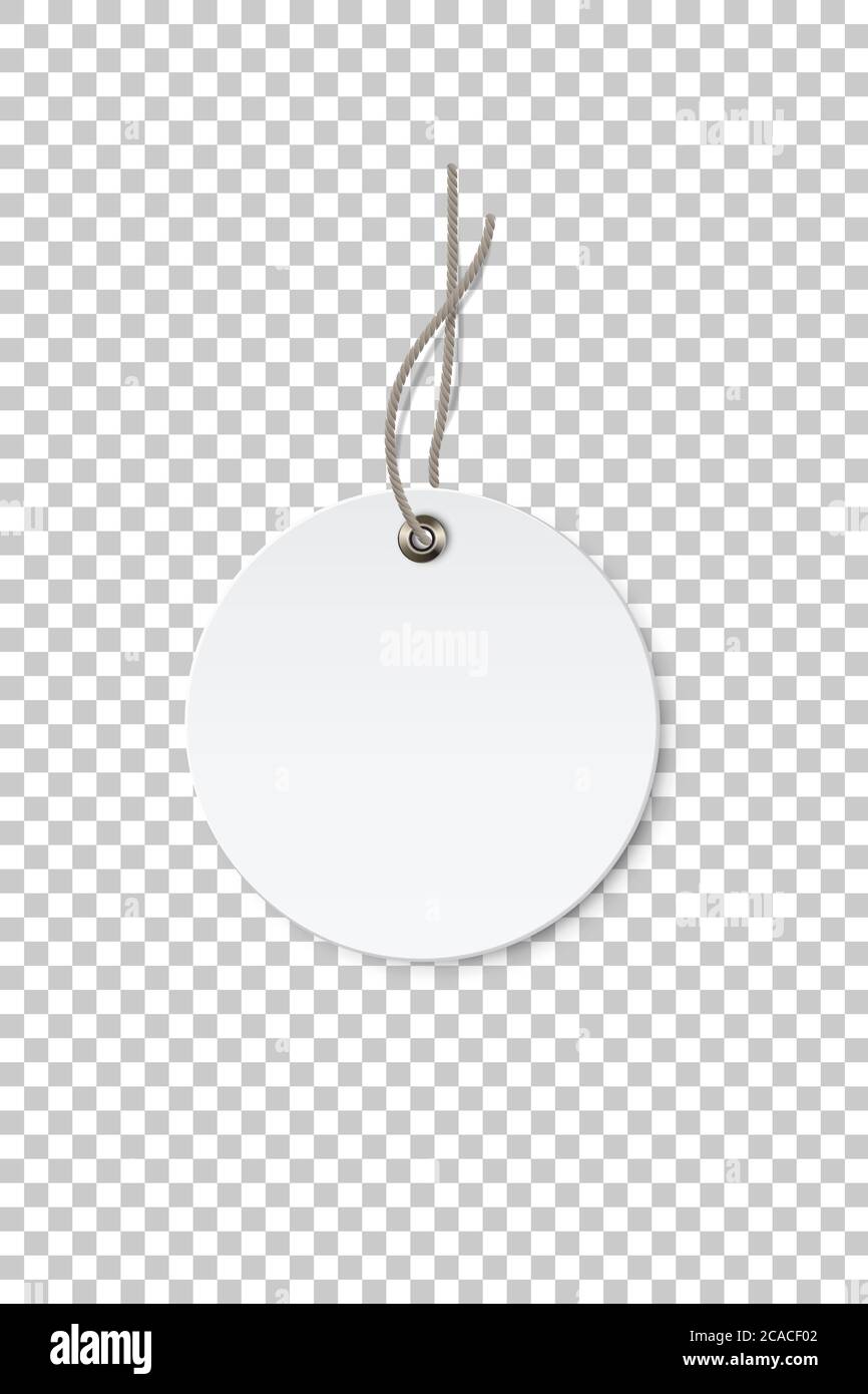 Blank white circle paper price tag isolated on transparent background ...