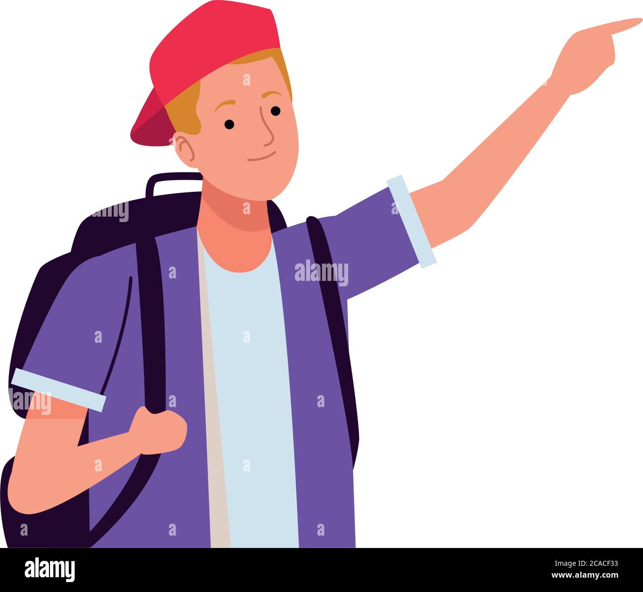 young tourist man happy character vector illustration design Stock ...