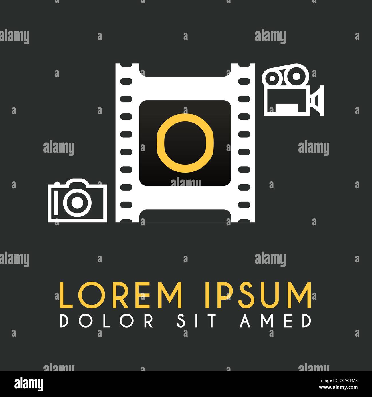 O Letter Logo Design with piece of Film Stock Vector Image & Art - Alamy