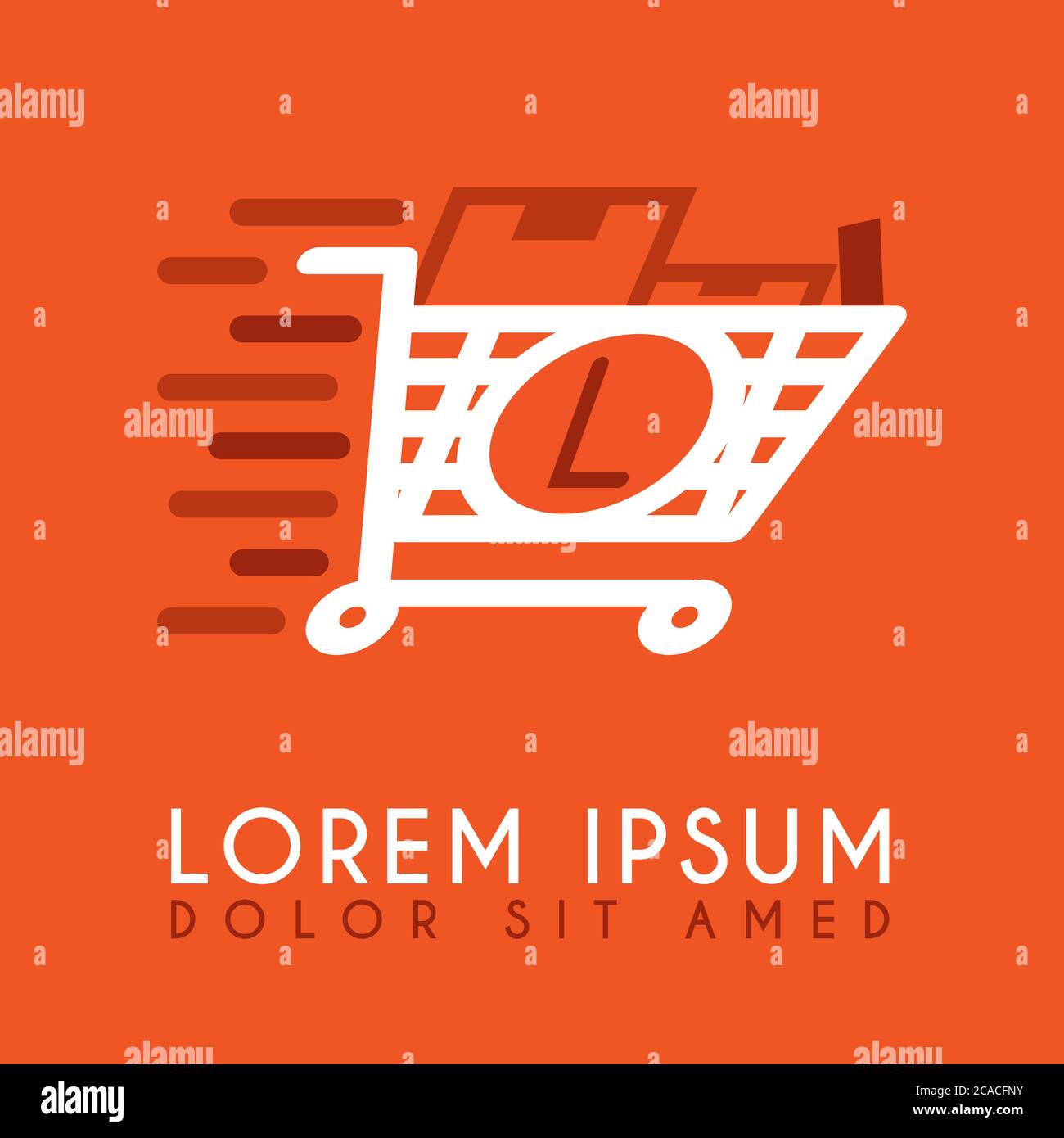 Vector White and Orange Shopping Cart Letter L Logo design Stock Vector ...