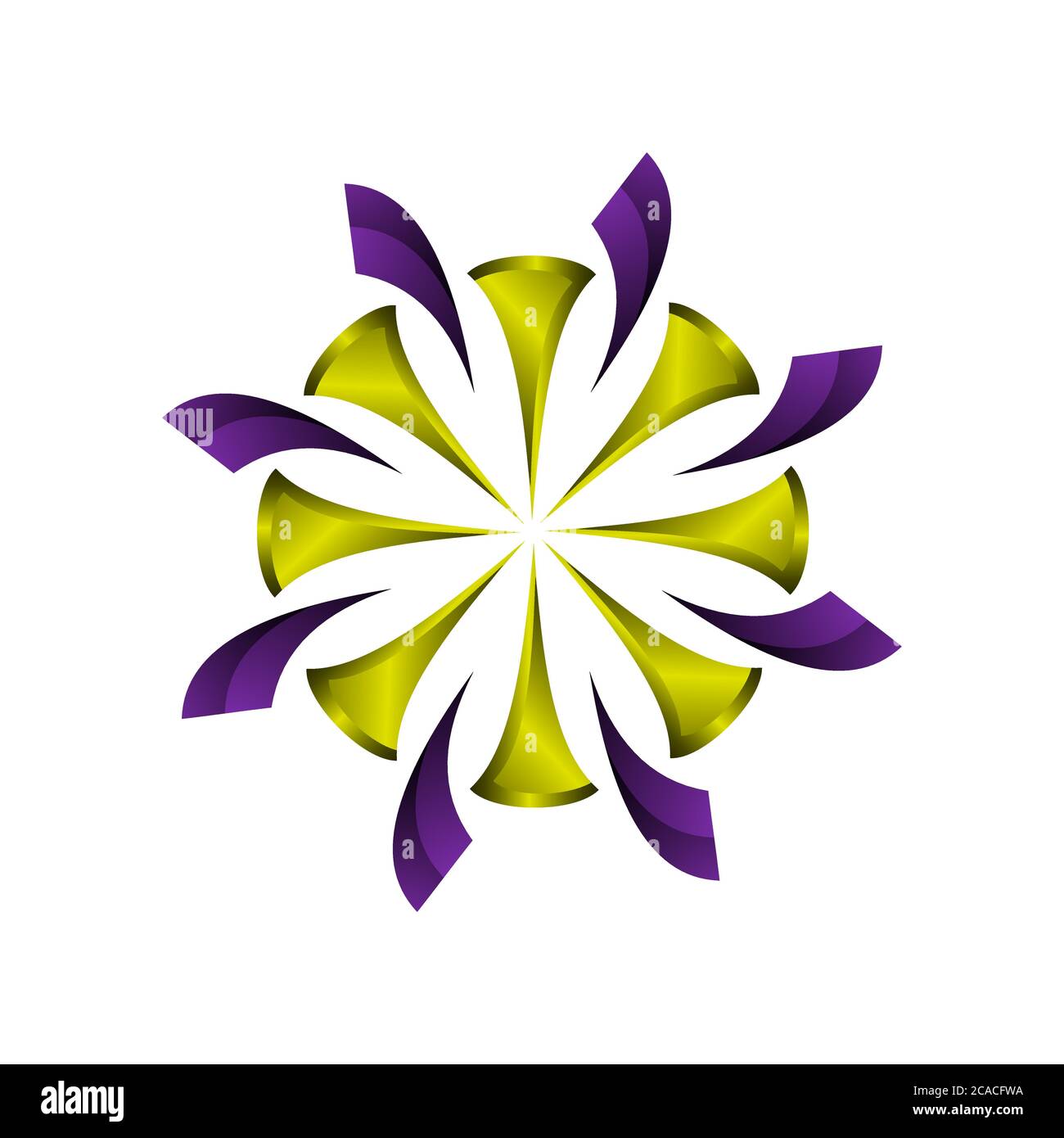 stylish colorful 3d round floral pattern vector logo illustrations EPS ...