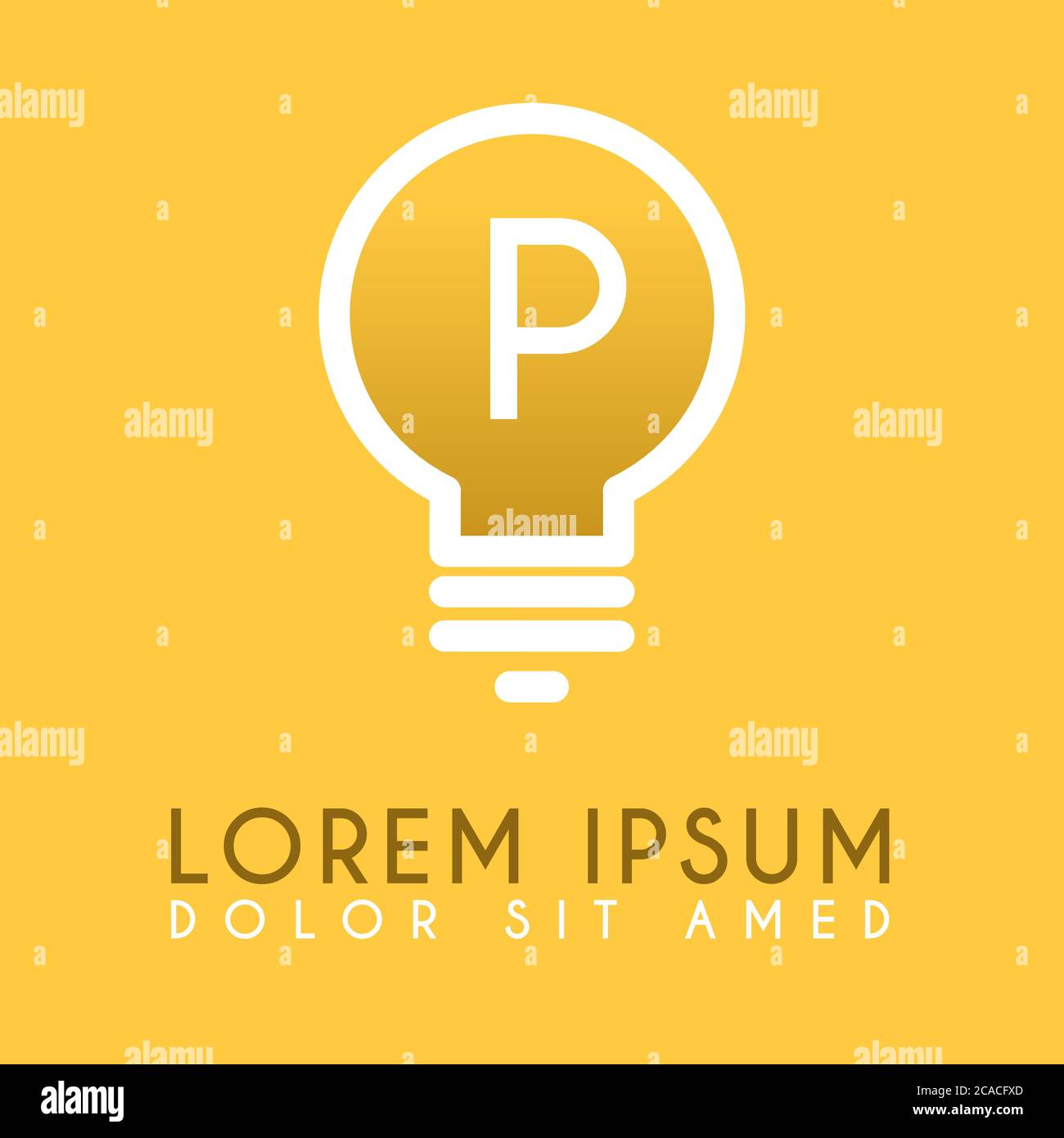 P yellow lamp logo letter in vector design Stock Vector Image & Art - Alamy