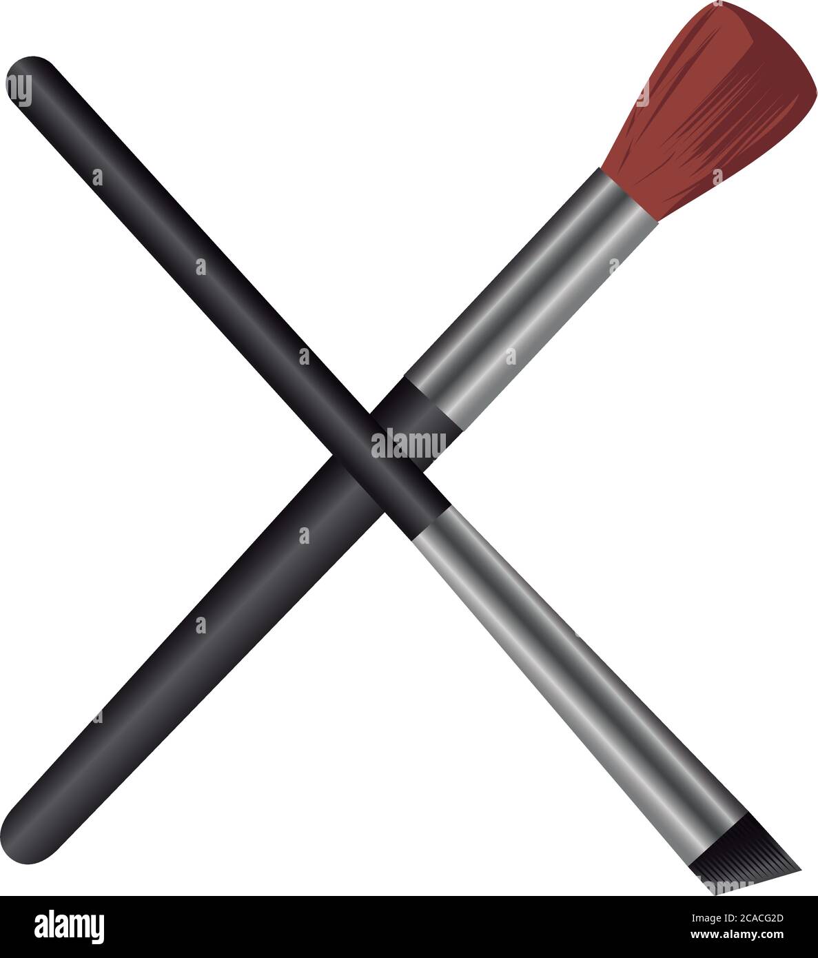 make up brushes crossed elements icons vector illustration design Stock ...