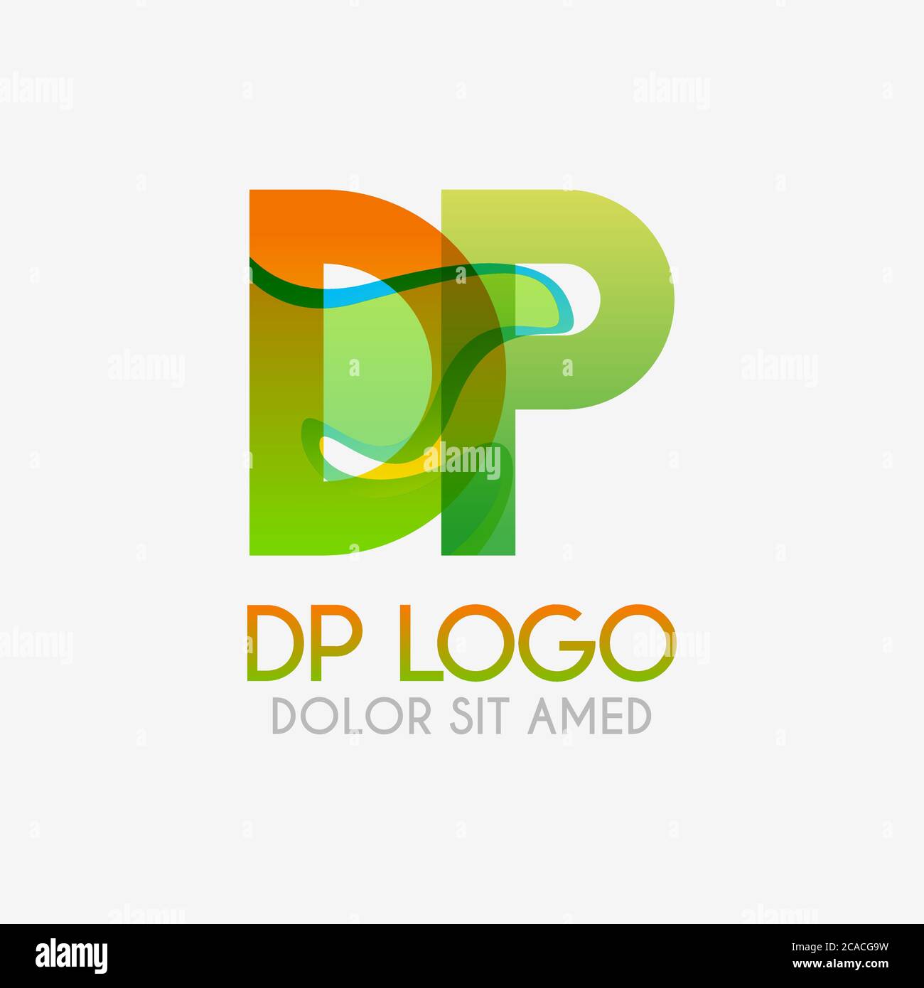The DP logo with striking colors and gradations, modern and simple for ...